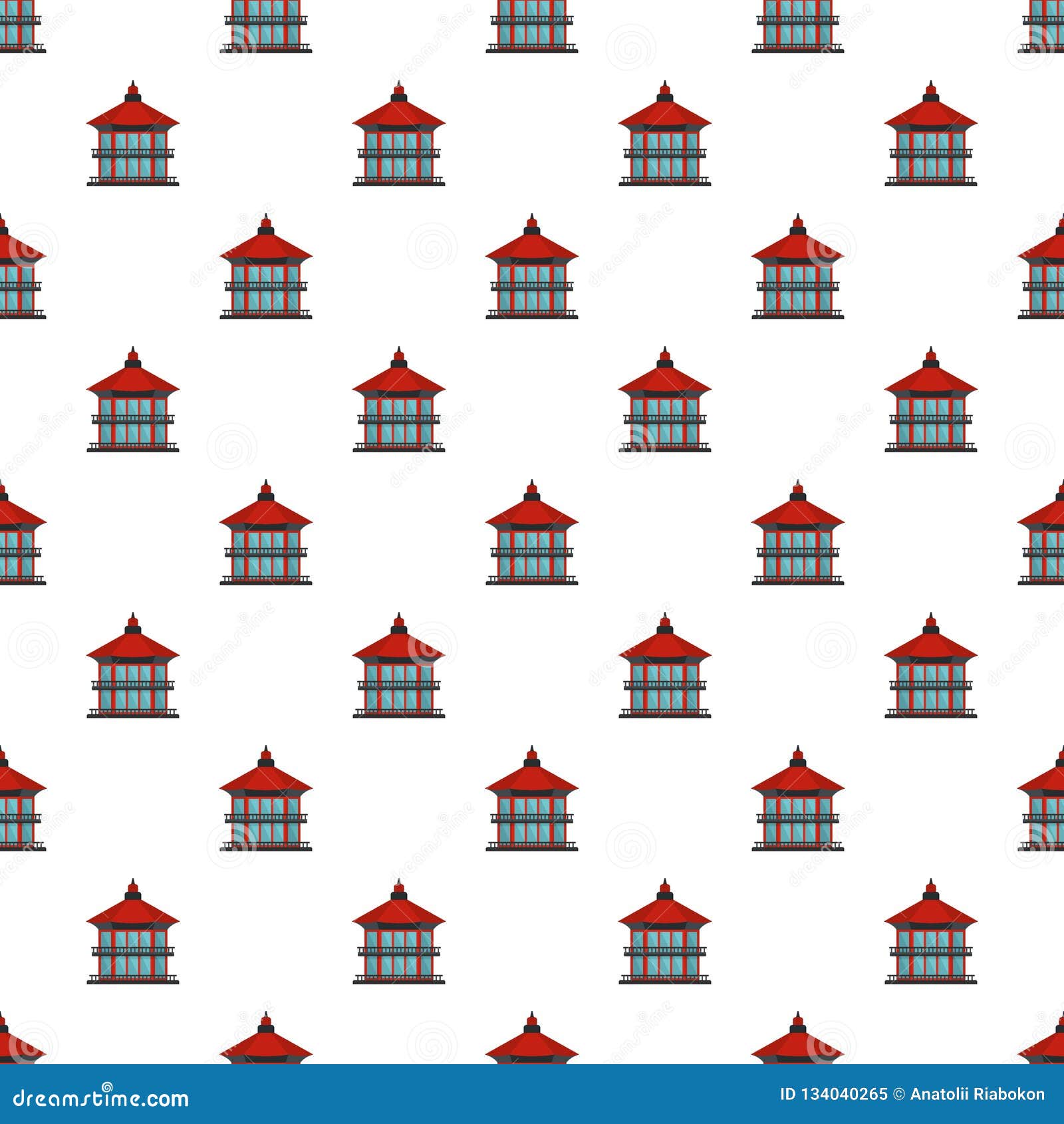 Chinese Temple Pattern Seamless Vector Stock Vector - Illustration of ...