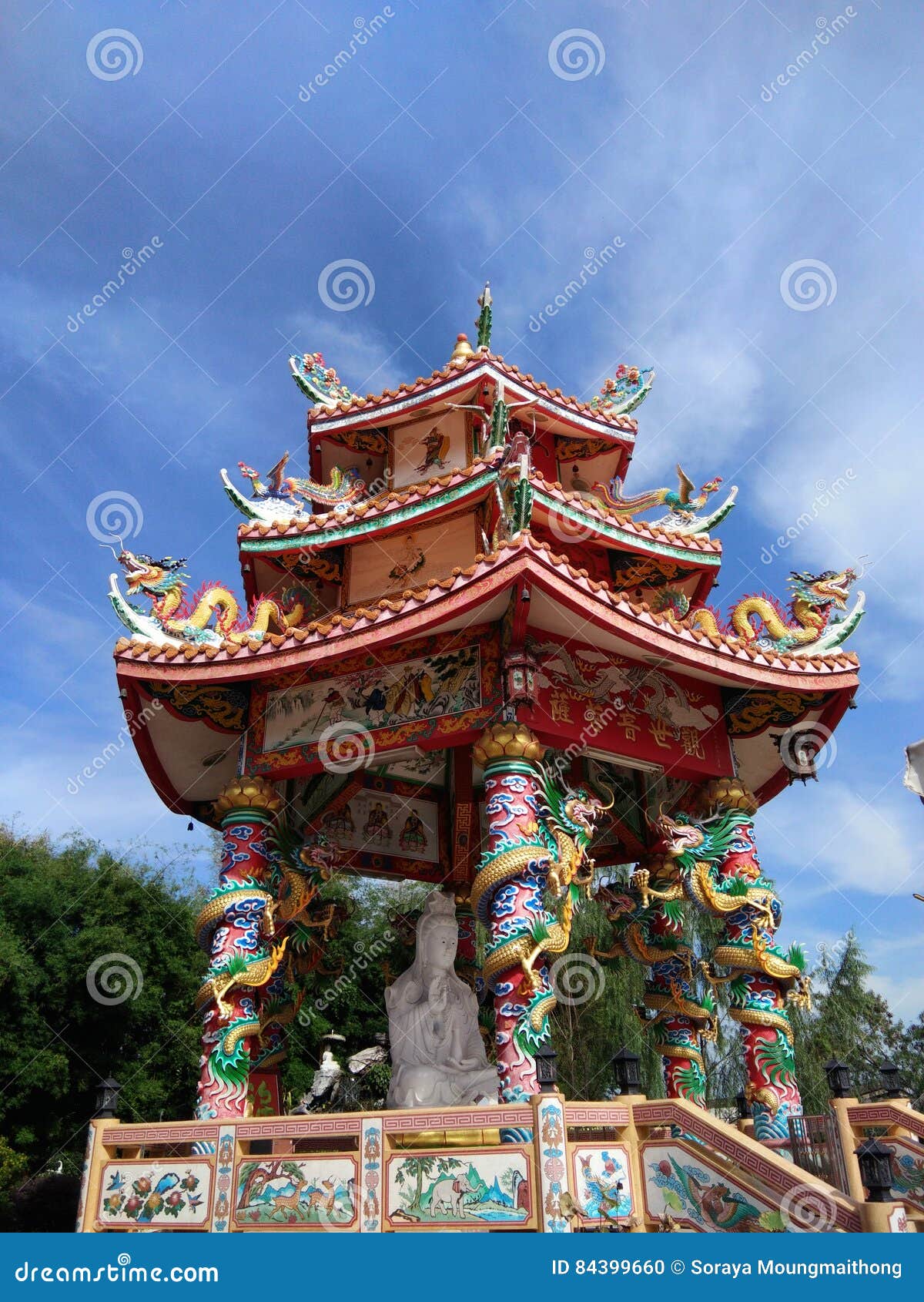 Chinese temple stock photo. Image of thailand, rayong - 84399660
