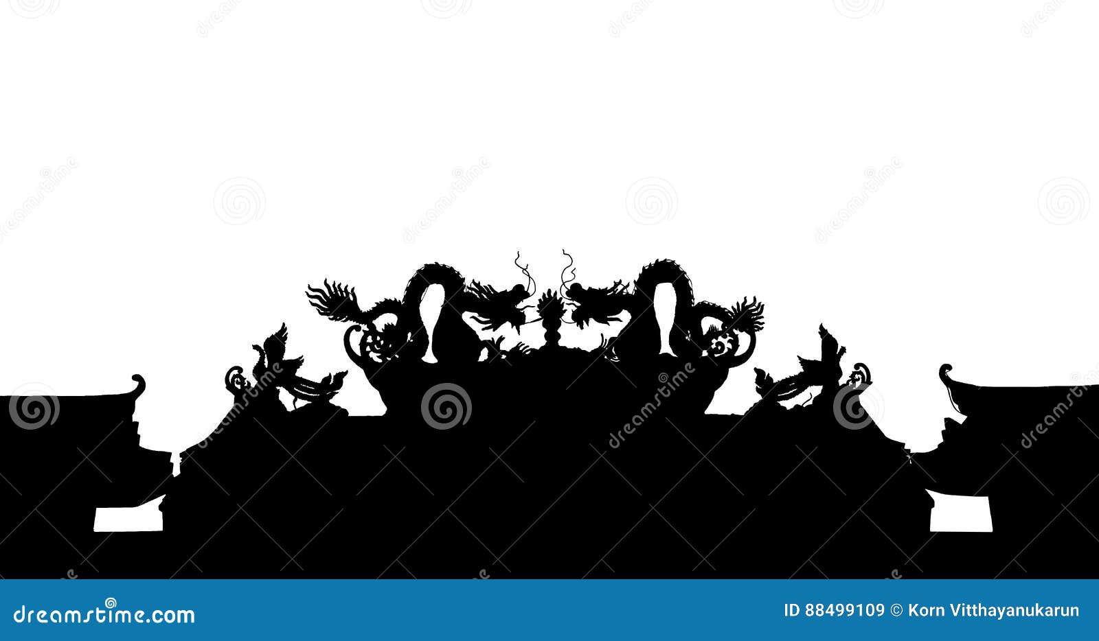 Chinese Temple Roof Shadow. Stock Image - Image of silhouette, alpha ...