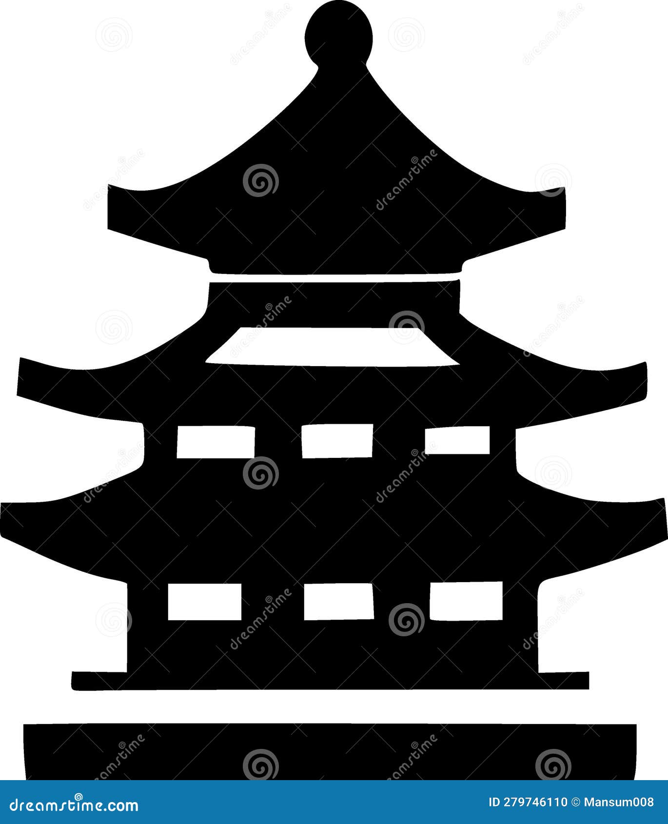 Chinese Temple. Simple Design Illustration Stock Illustration ...