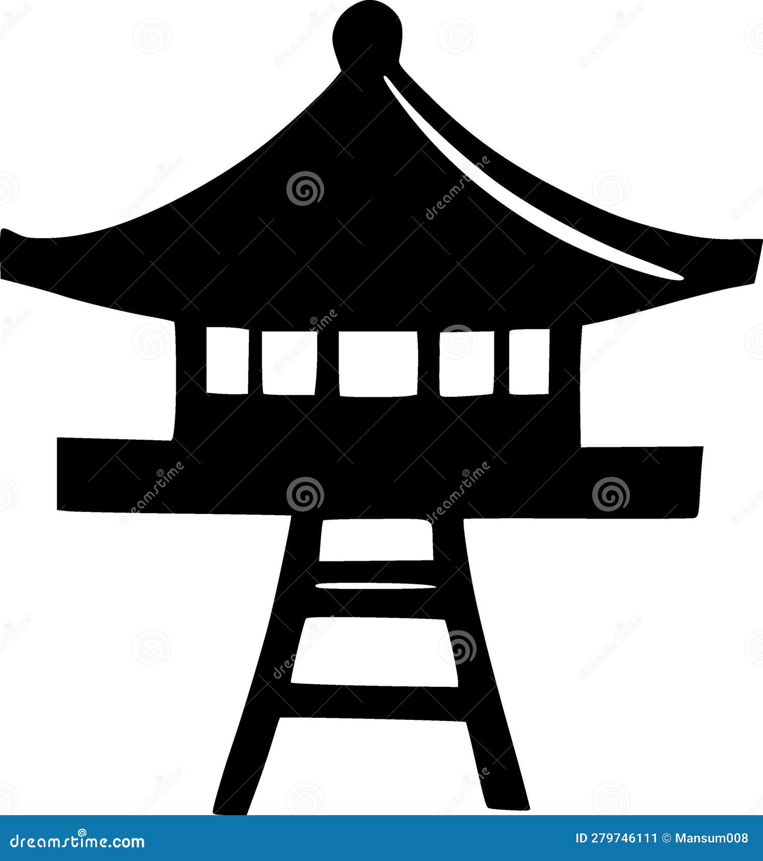 Chinese Temple. Simple Design Illustration Stock Illustration ...