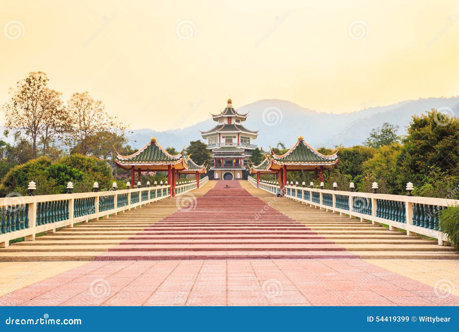 Chinese temple on sunset stock image. Image of heaven - 54419399