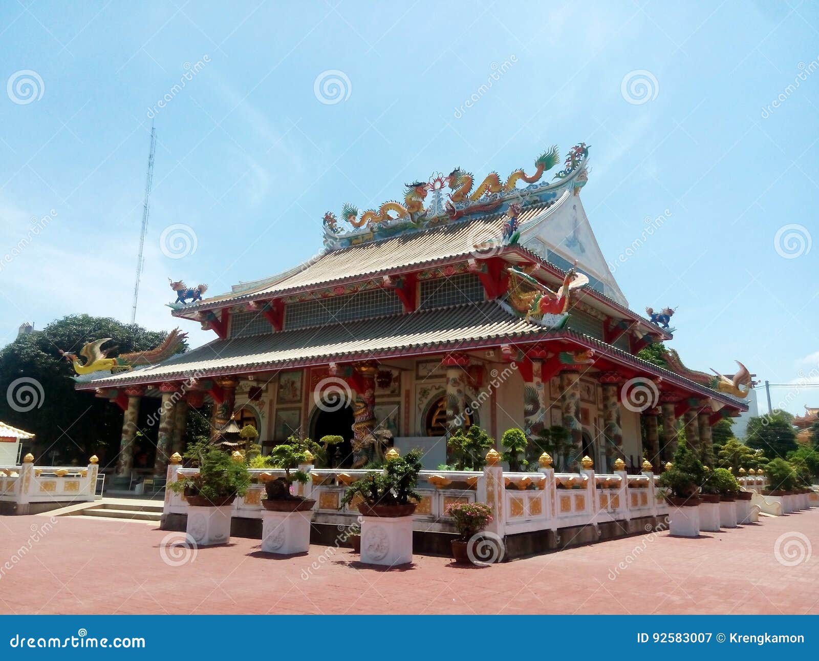 Chinese temple Tiger stock image. Image of buddhist, martial - 92583007