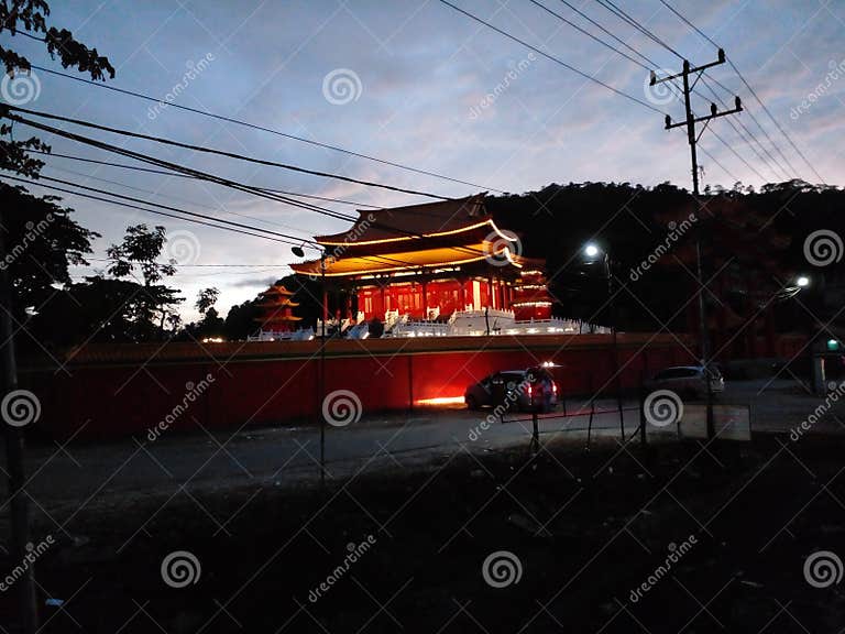 Chinese Temple Stock Image Image Of Reflection Night 327875127