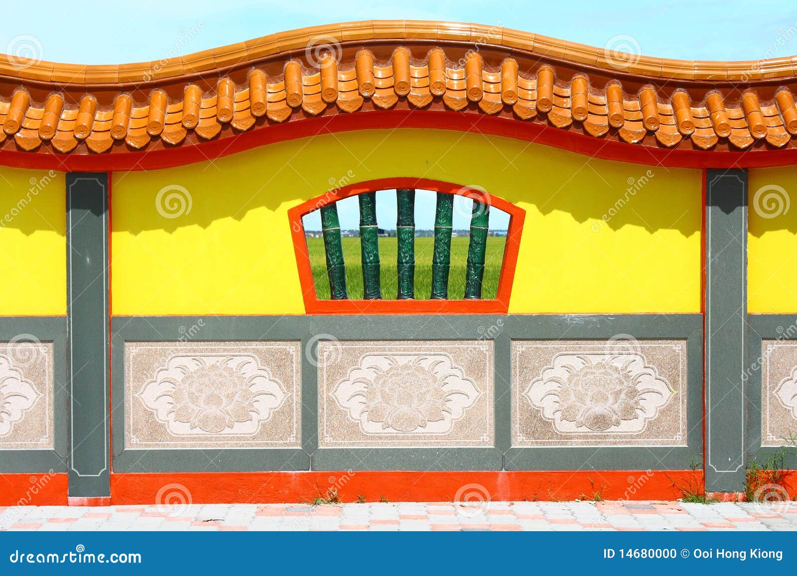 Chinese temple window view stock photo. Image of antique - 14680000