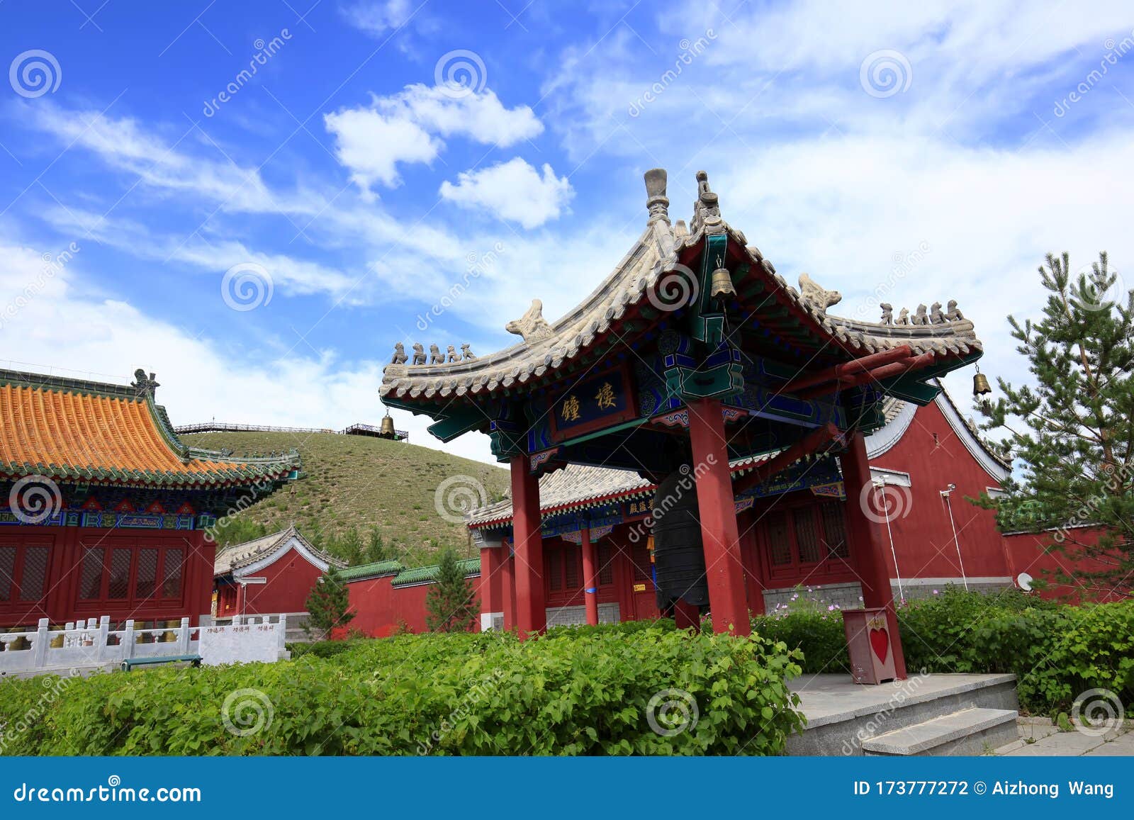 Chinese temples building stock photo. Image of landscape - 173777272