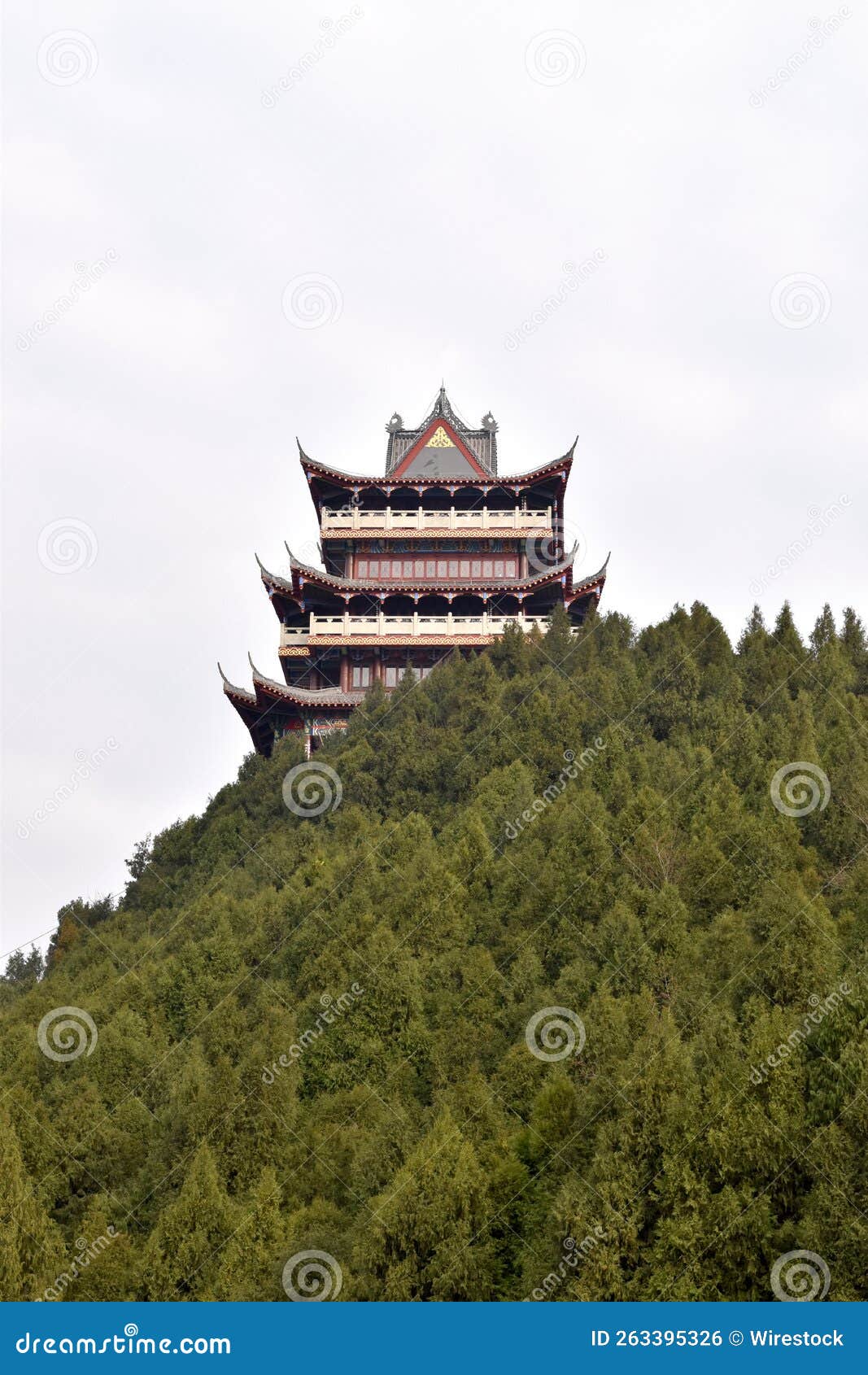 Chinese Temple in the Mountains Stock Photo - Image of mountain ...