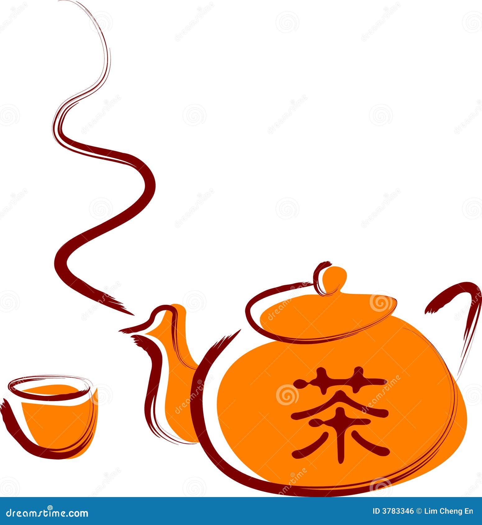 Chinese thee vector illustratie. Illustration of thee - 3783346