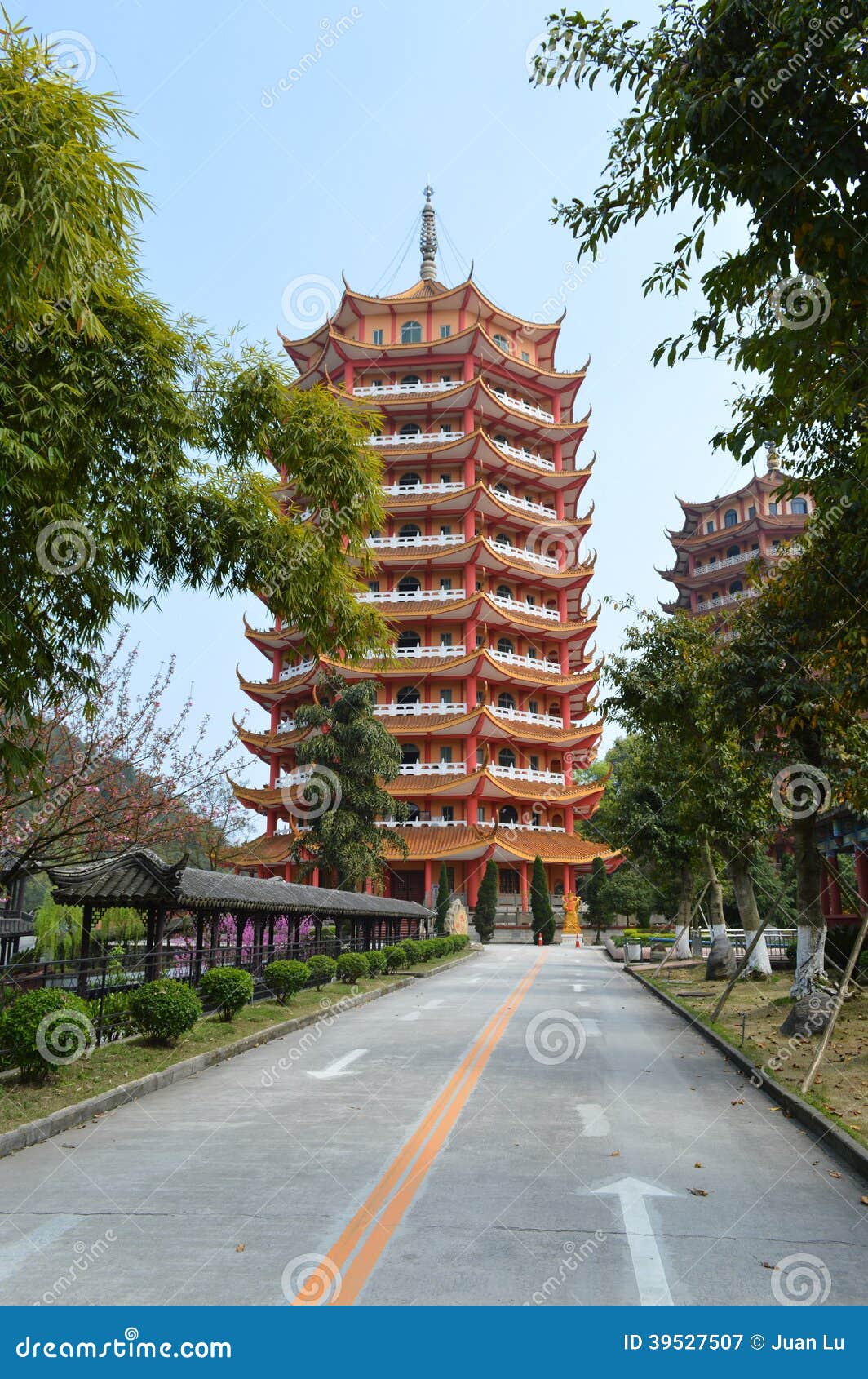 Chinese tower stock image. Image of castle, blue, tall - 39527507