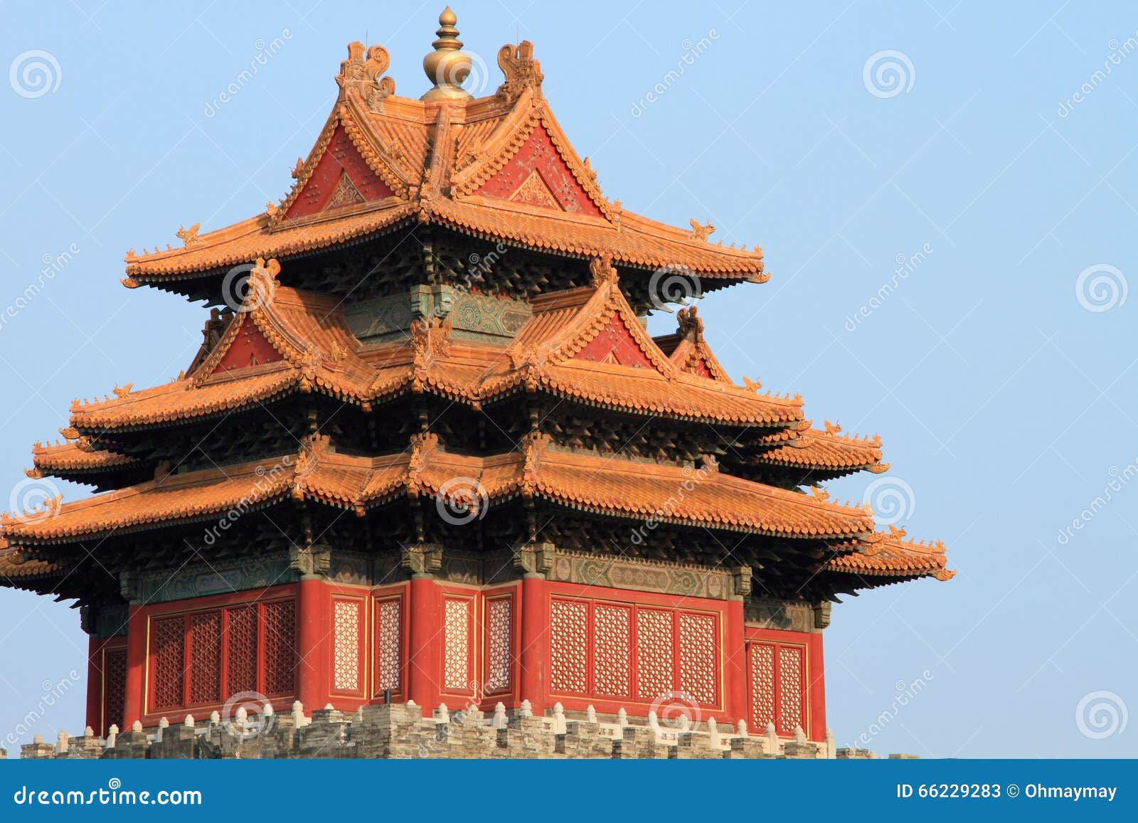 Chinese tower in Beijing stock image. Image of wall, city - 66229283