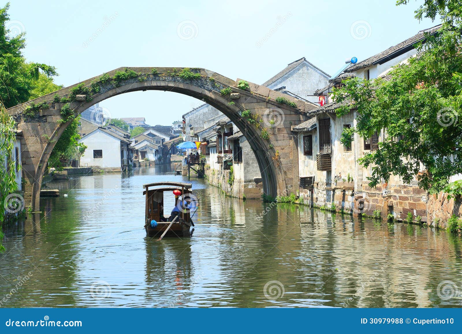 Chinese town stock photo. Image of channel, architecture - 30979988