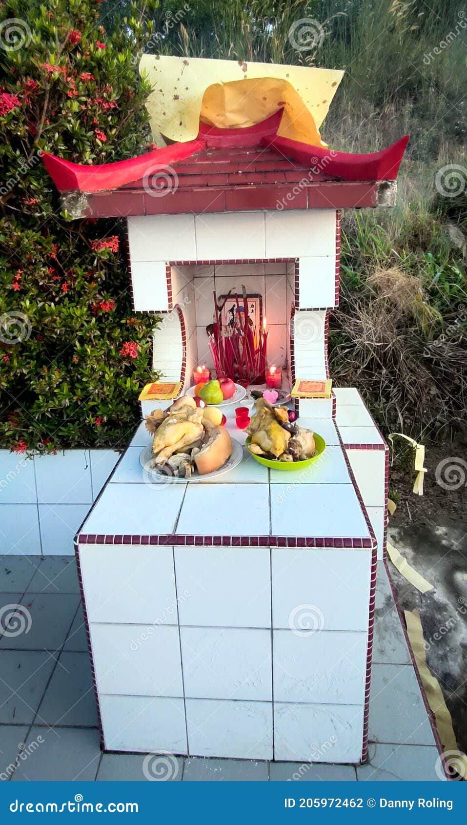 Chinese Tradition of Prayer Stock Photo - Image of furniture, yard ...