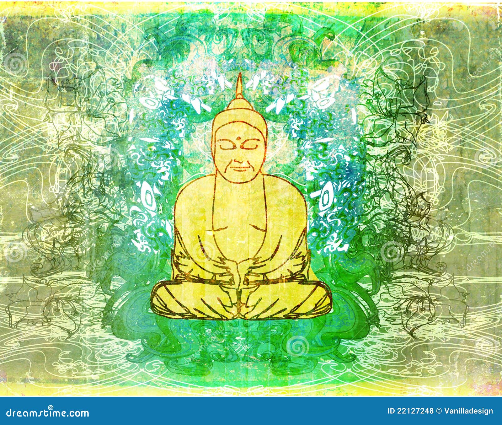 Chinese Traditional Artistic Buddhism Pattern Stock Illustration ...