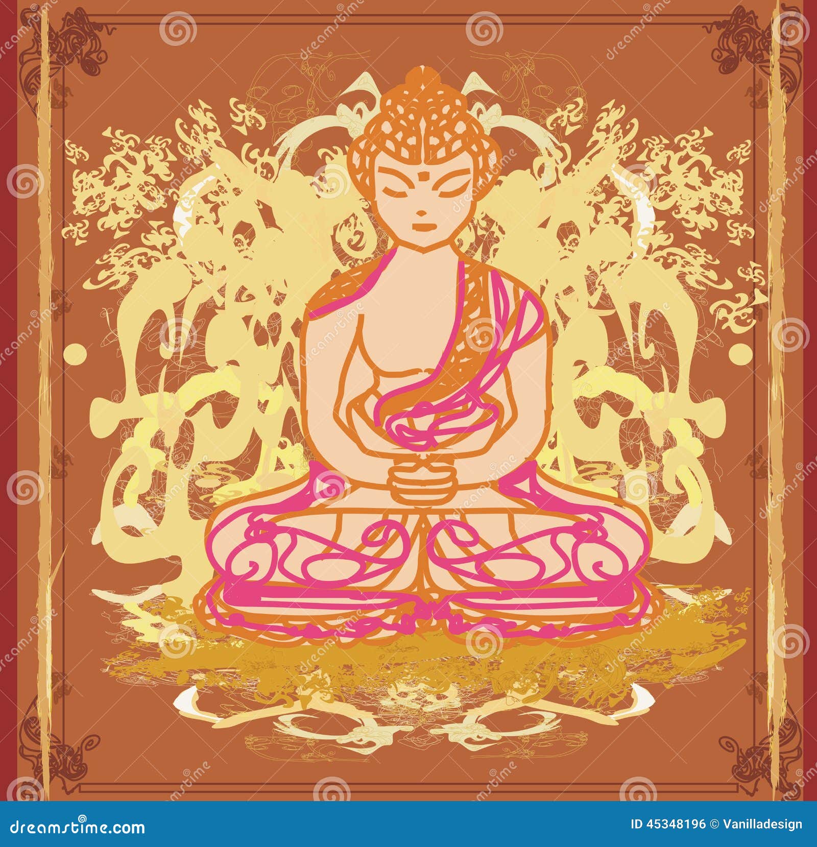 Buddhism Pattern Vector Illustration | CartoonDealer.com #9186582