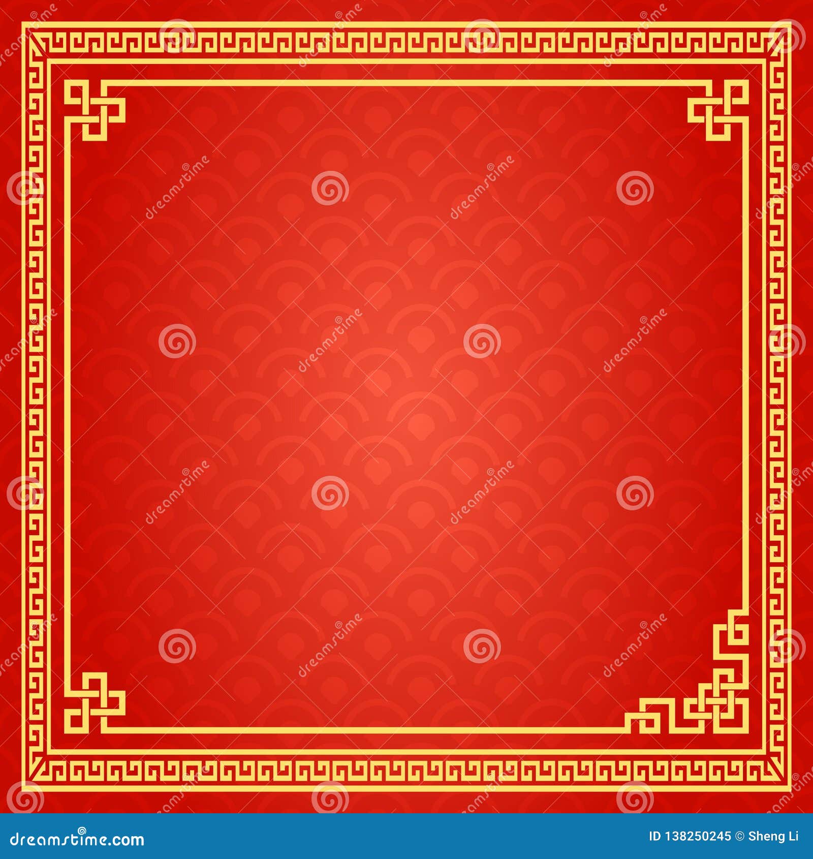 Chinese Traditional Background, the Great Wall Style Frame Stock Vector ...