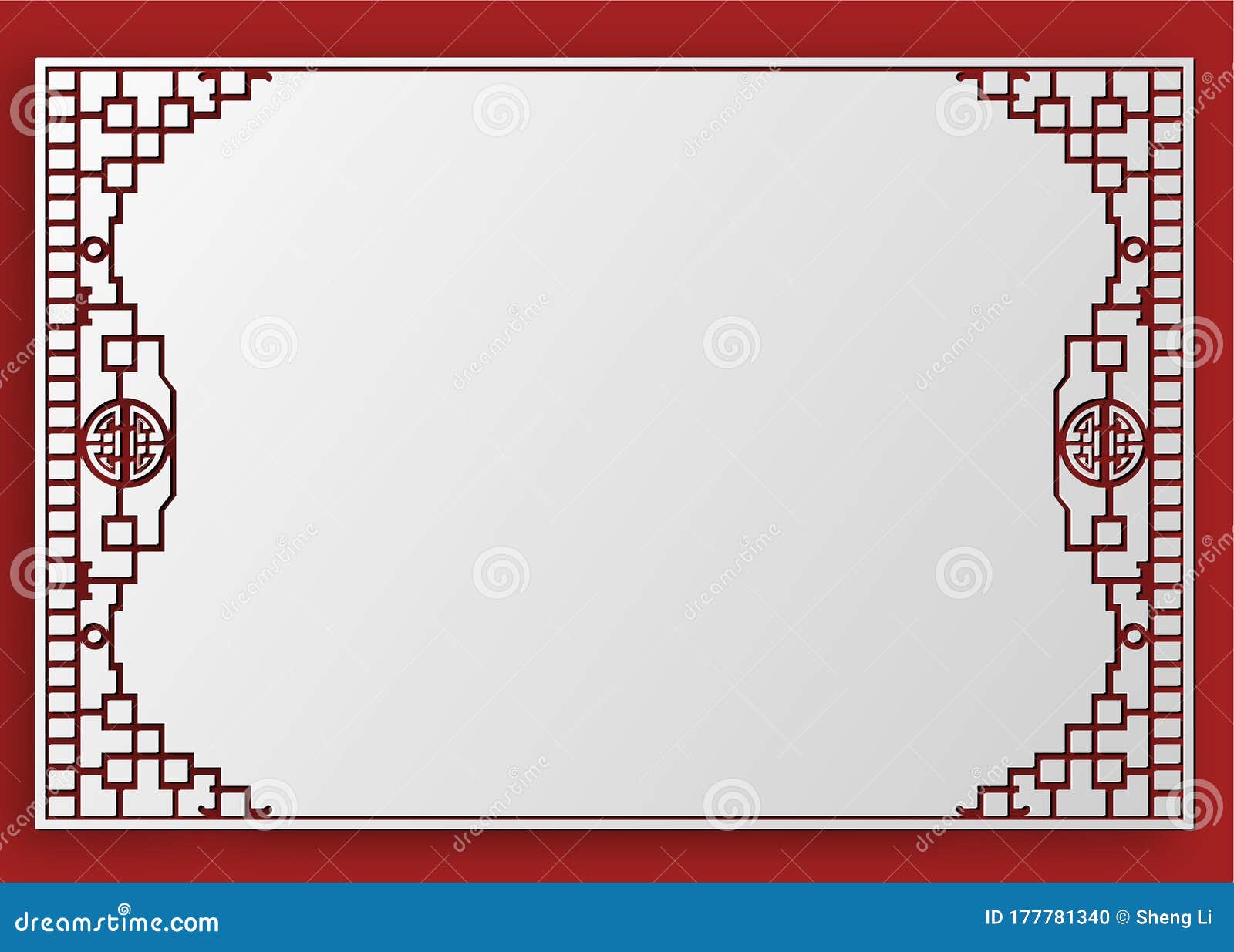 Chinese Traditional Background, the Great Wall Style Window Frame Stock ...