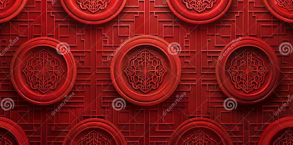 Chinese Traditional Background, Red Textured Pattern with Abstract ...