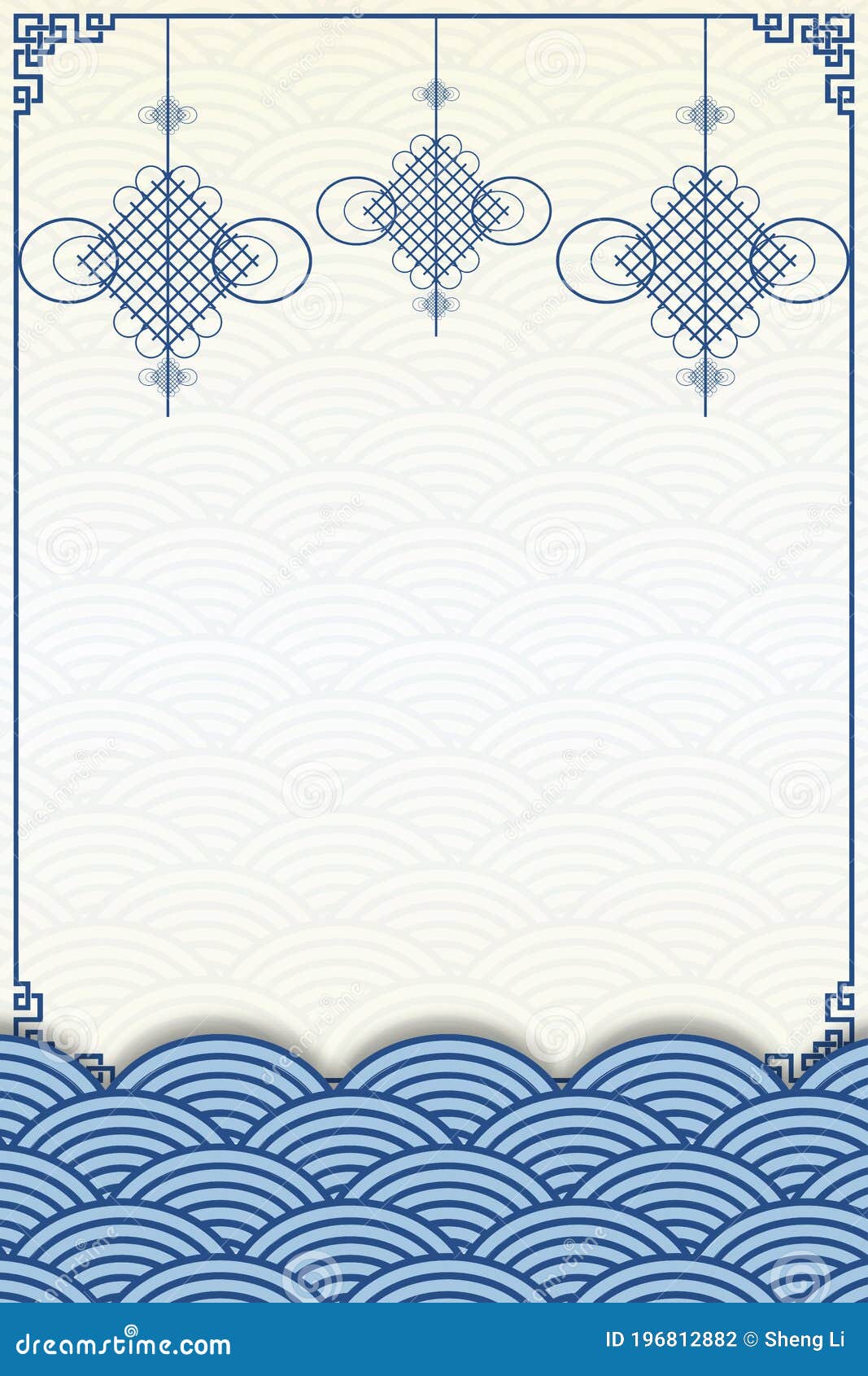The Chinese Traditional Blue and White Background Template Stock Vector ...
