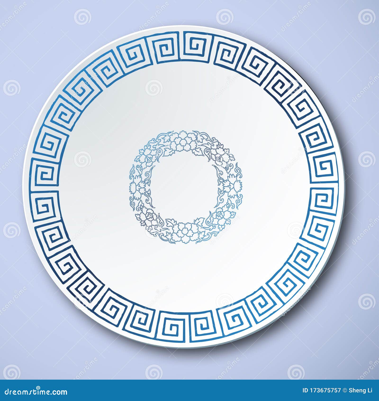 Chinese Traditional Blue and White Porcelain, Daisy Pattern Stock ...