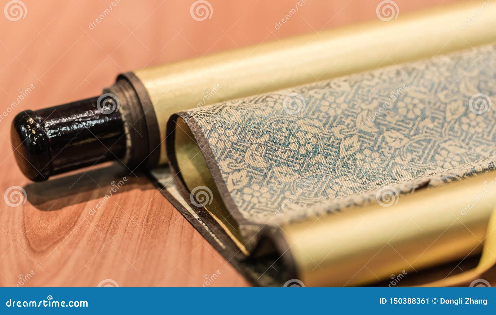Chinese Traditional Book Silk Scroll Closeup Macro View Stock Image ...