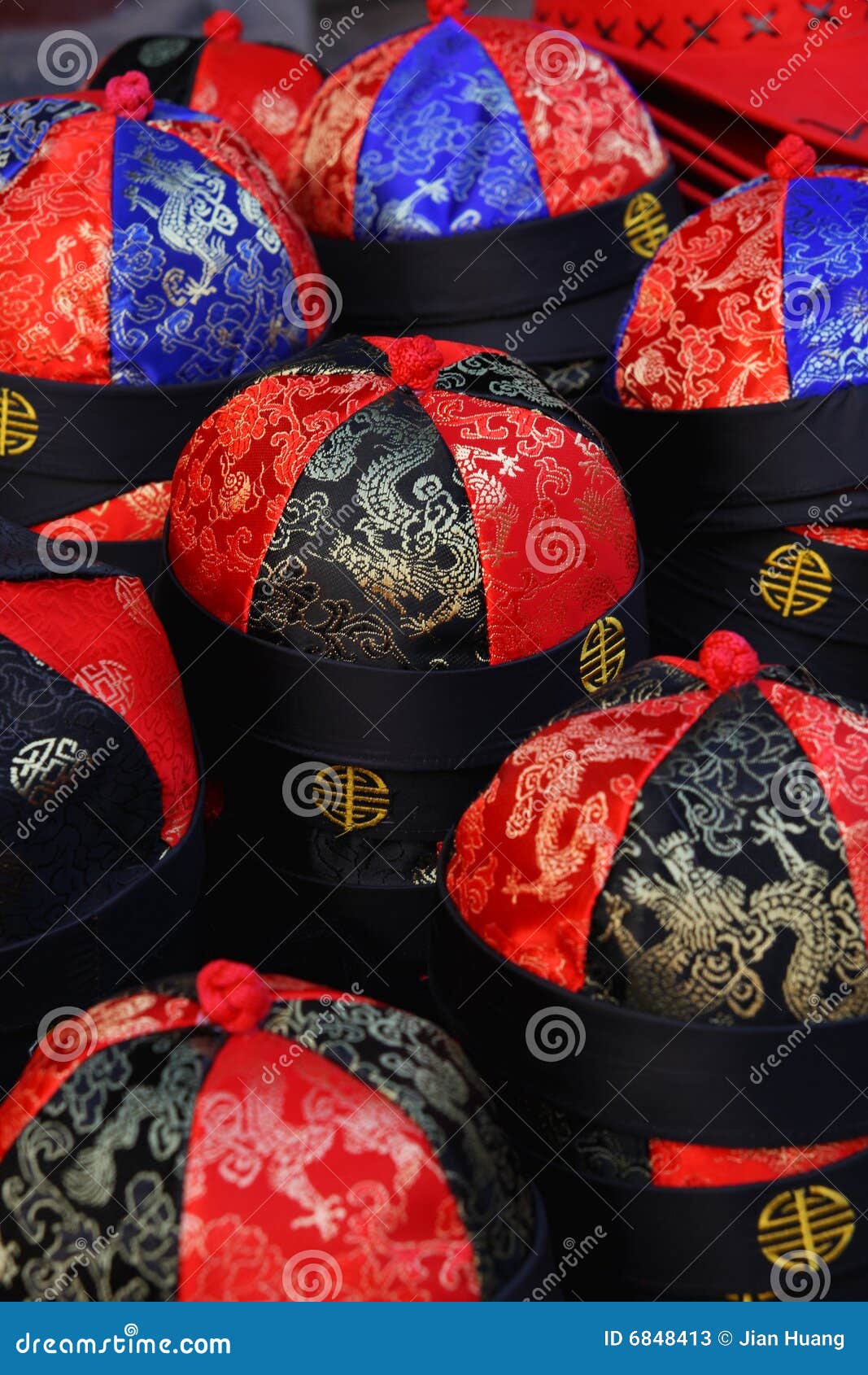 Chinese traditional caps stock image. Image of present - 6848413