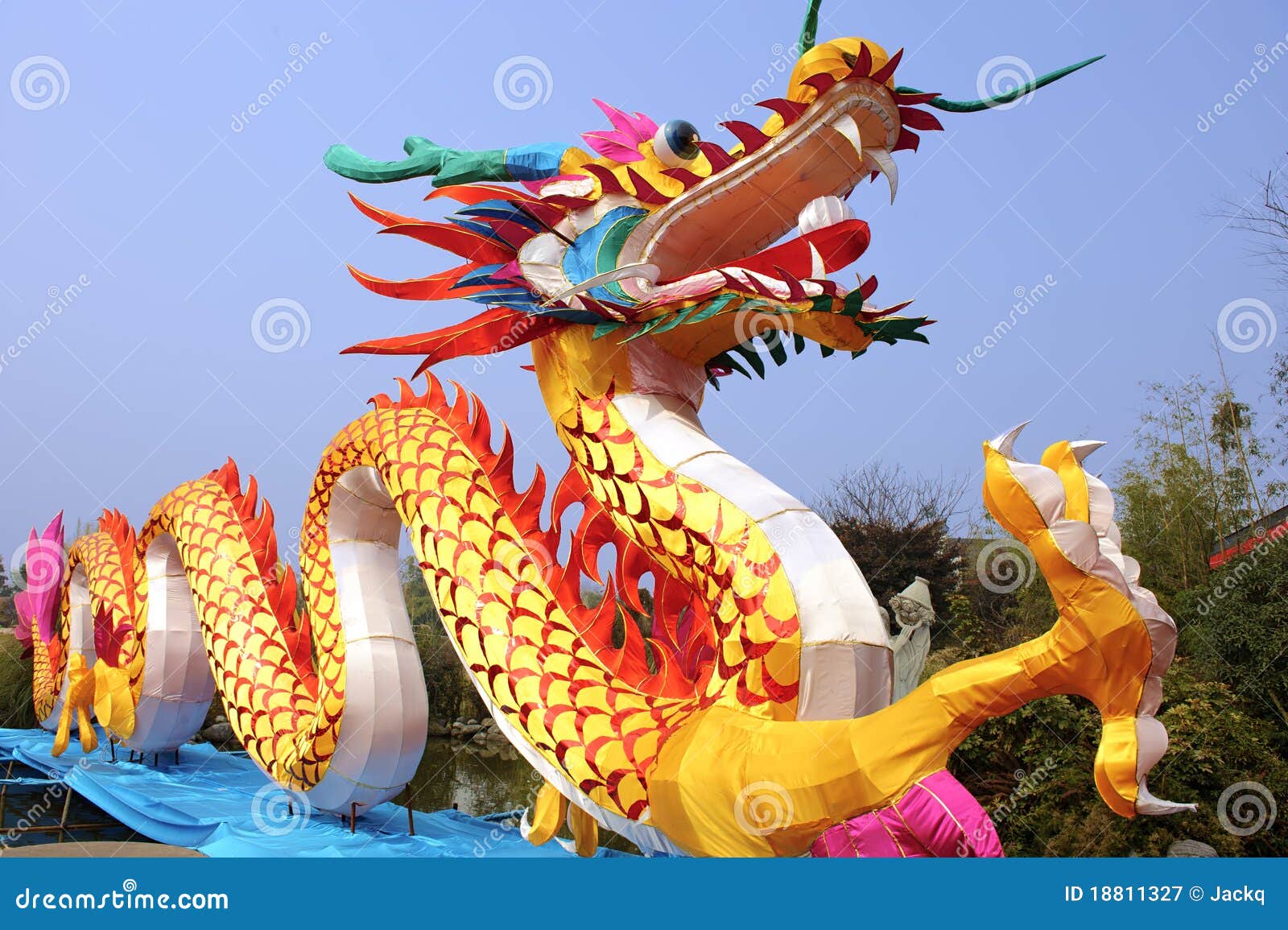 Chinese Traditional Colorful Dragon Lantern Stock Image - Image of ...