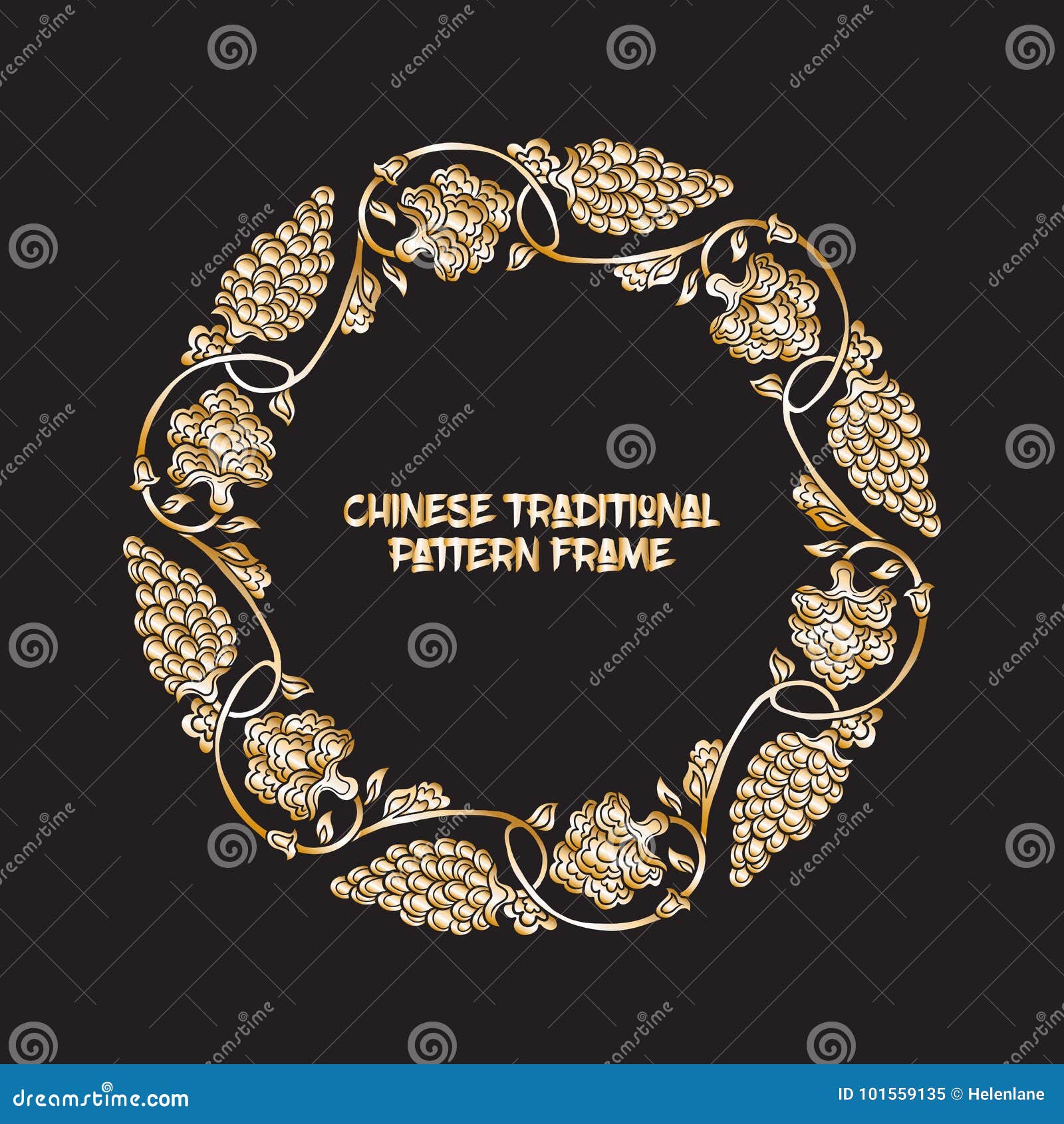 Chinese Traditional Floral Pattern Frame for Text. Stock Vector ...