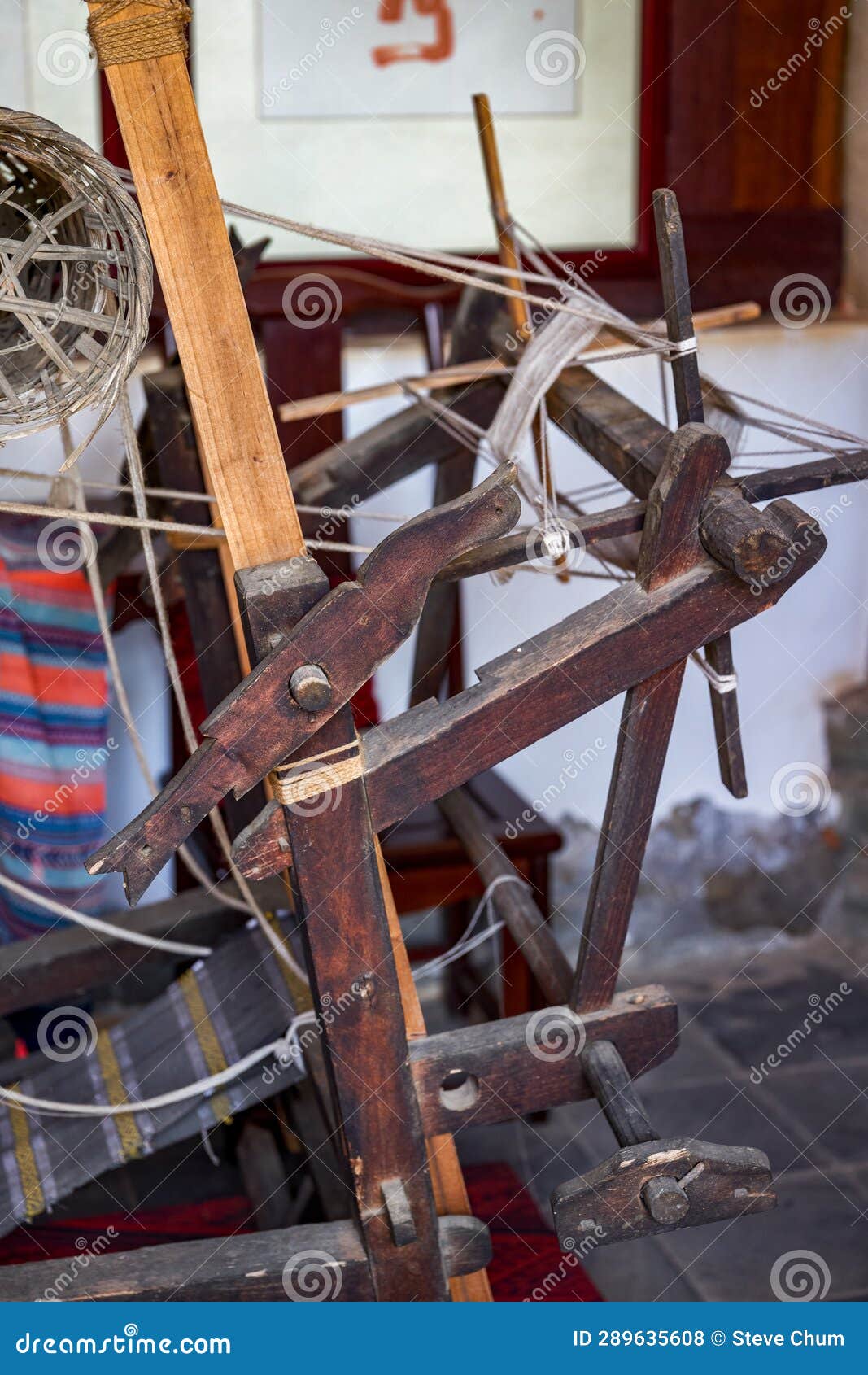 Chinese Traditional Loom Sewing Machine Close-up Stock Photo - Image of ...