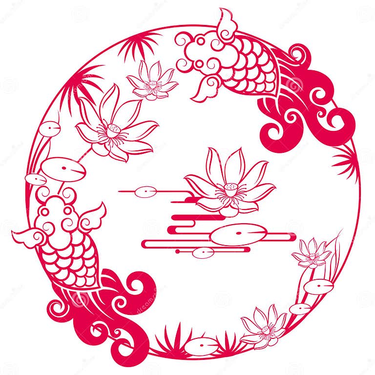 Chinese Traditional Lucky Pattern Stock Vector - Illustration of mirror ...