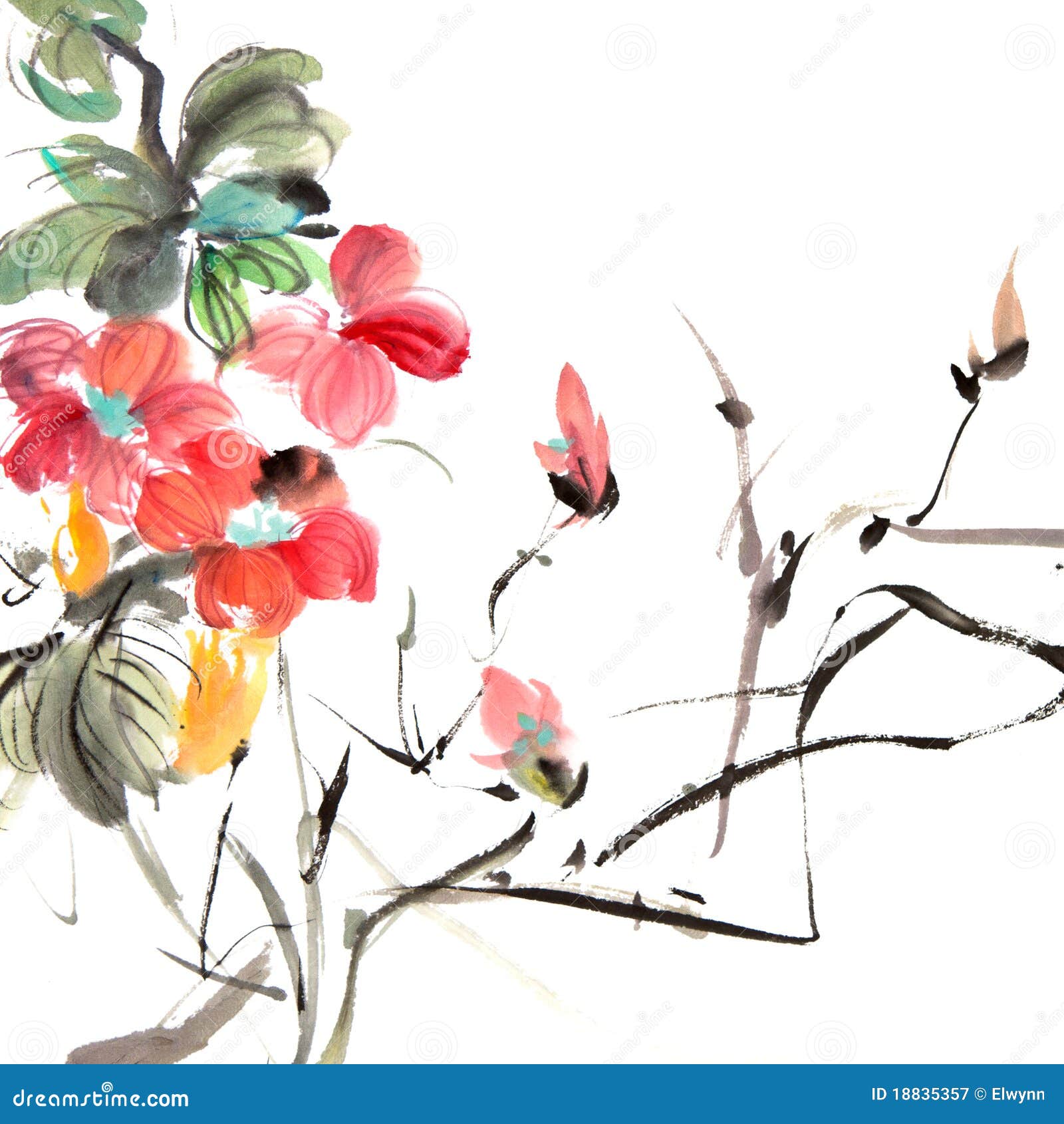 Chinese Traditional Painting Stock Illustration - Illustration of asian ...