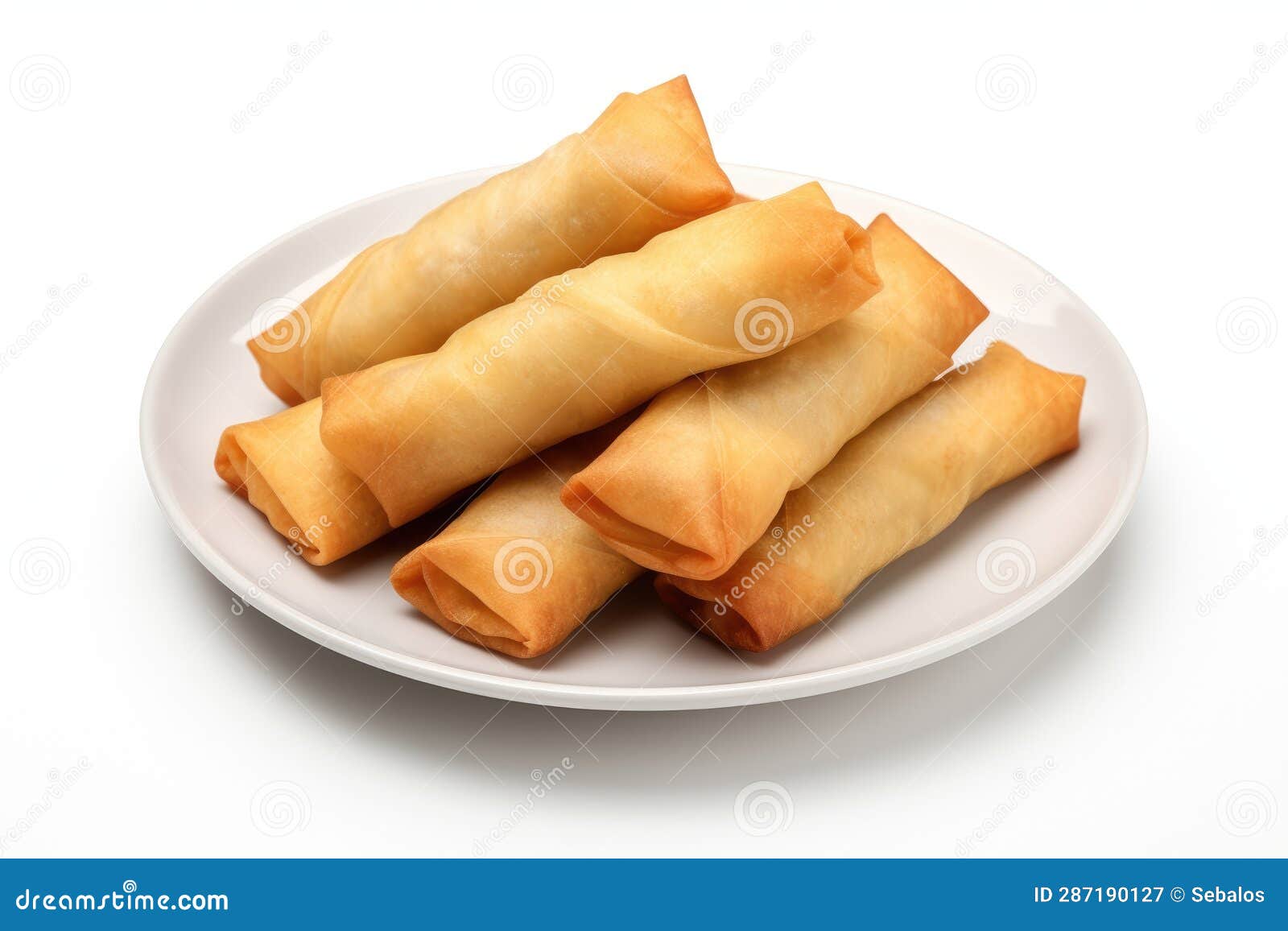 Chinese Traditional Spring Rolls on on the Plate, Ready To Be Served ...