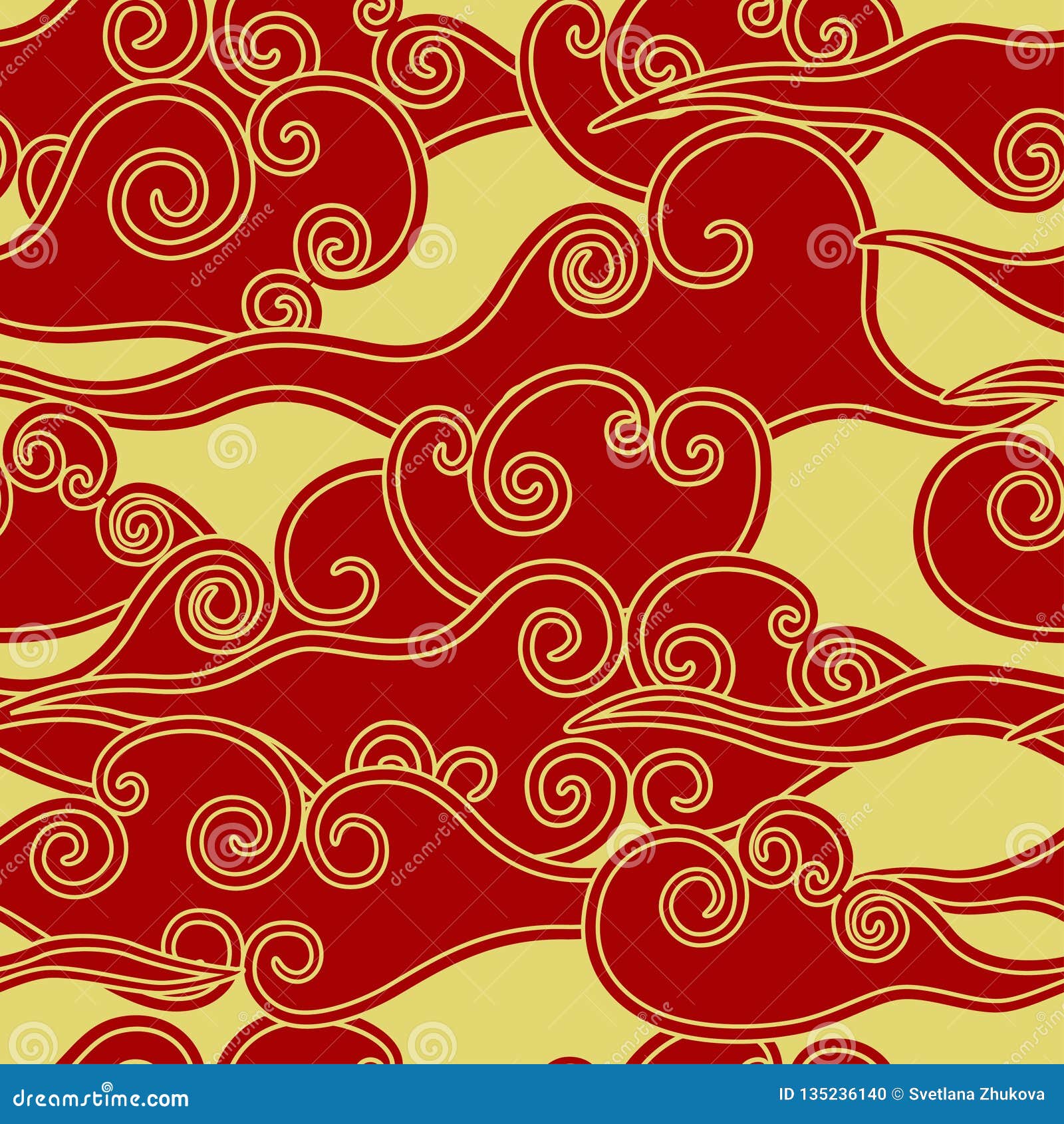 Chinese Traditional Style Clouds Seamless Pattern Stock Vector ...