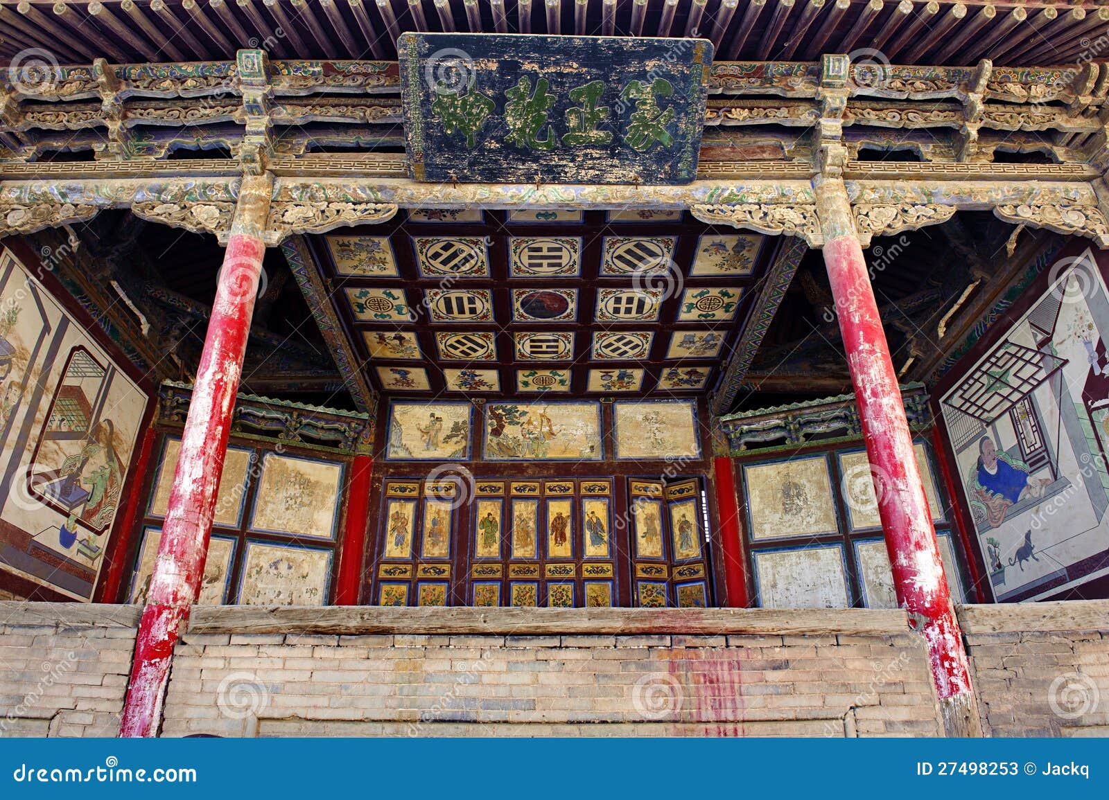 The Chinese Traditional Theater Stage Stock Image - Image of pattern ...