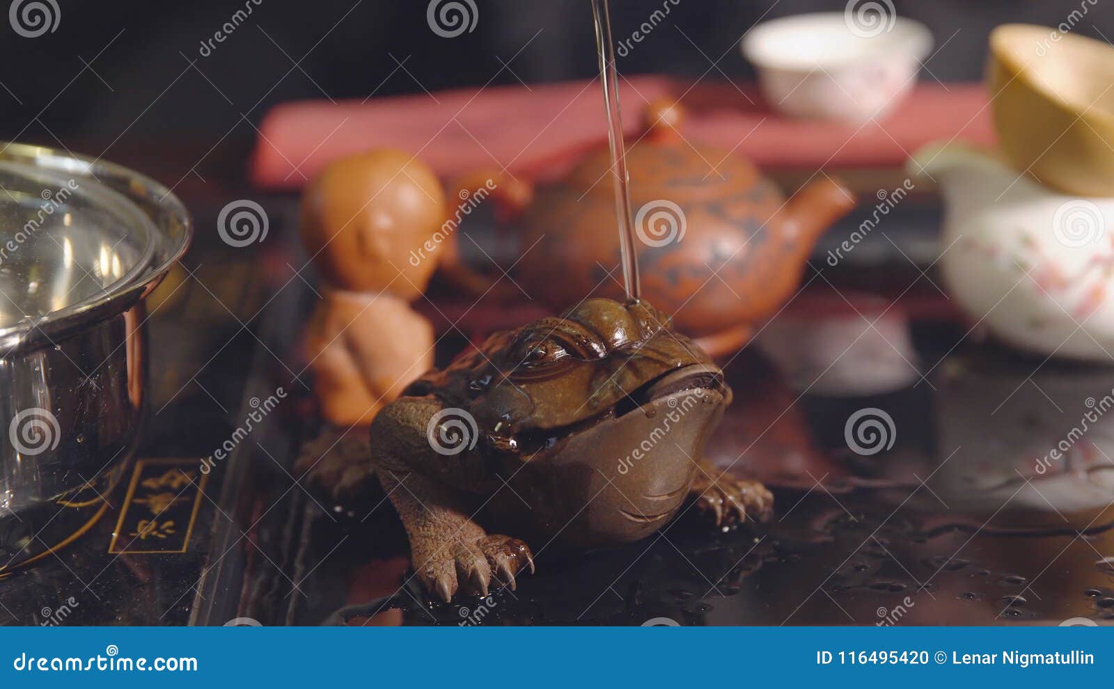 Chinese Traditions. Toad in the Tea Ceremony Stock Footage - Video of ...