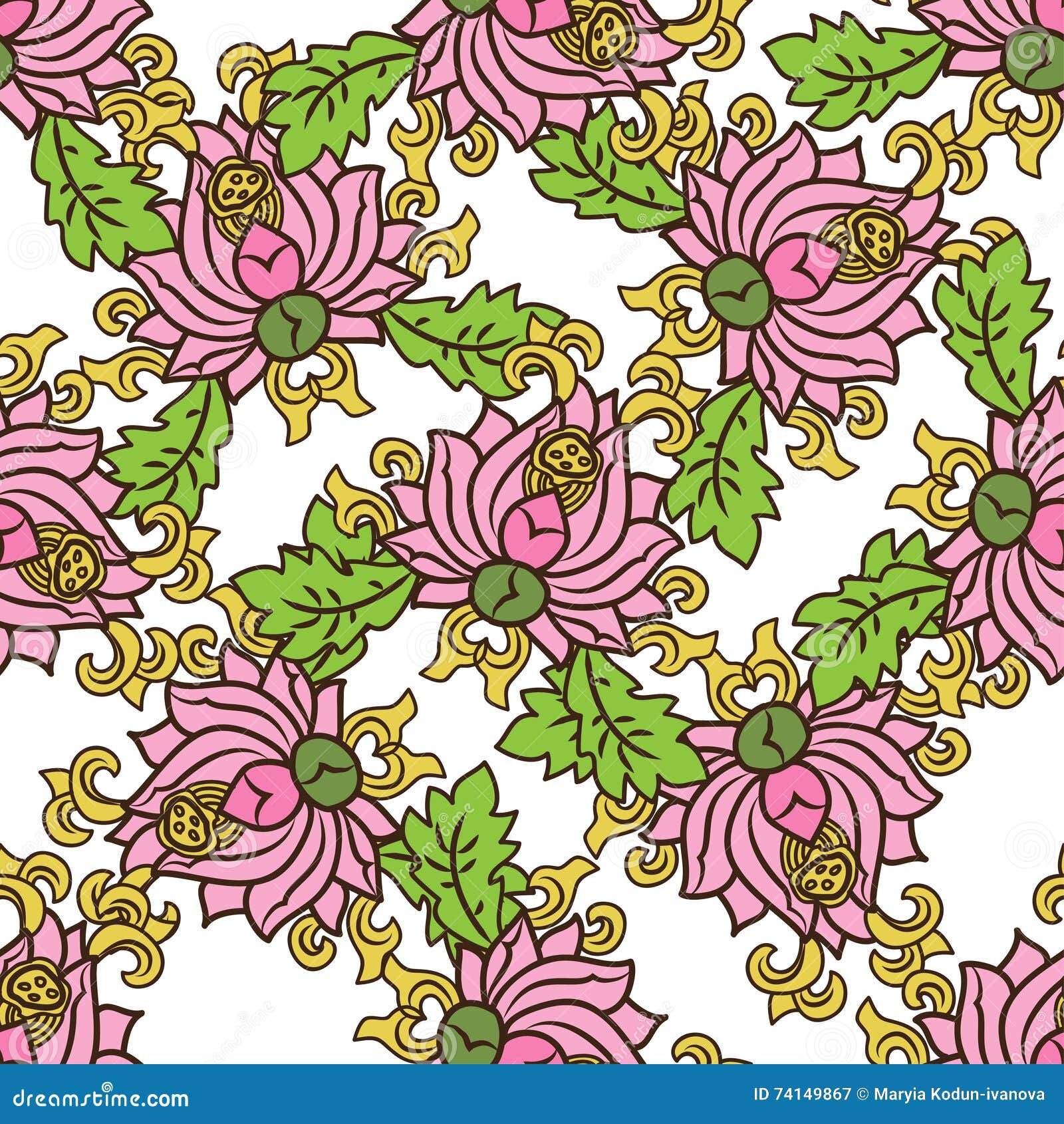 Chinese Traditonal Seamless Pattern with Flowers Stock Vector ...