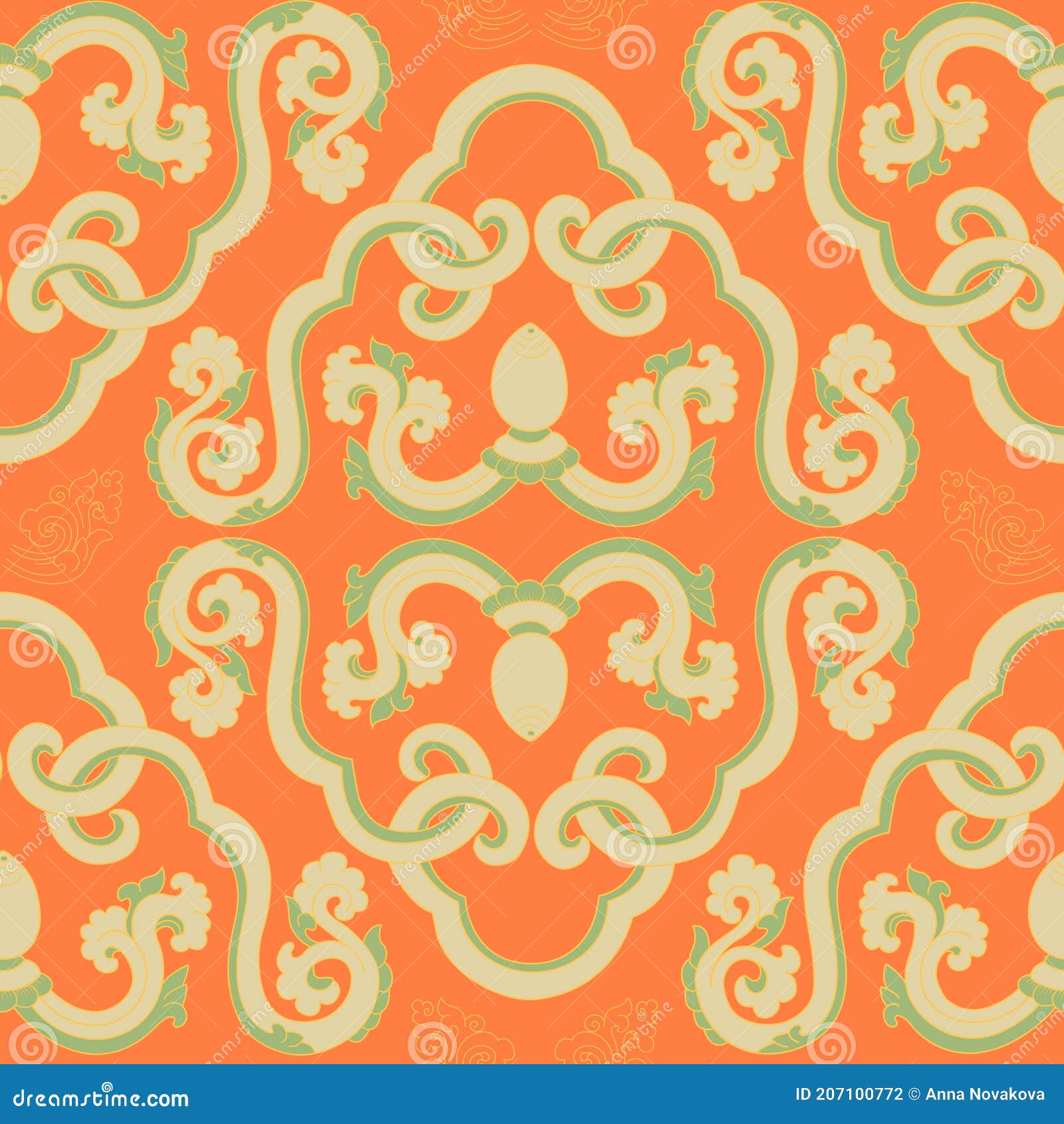Chinese Traditional Seamless Pattern with Swirls Stock Vector ...
