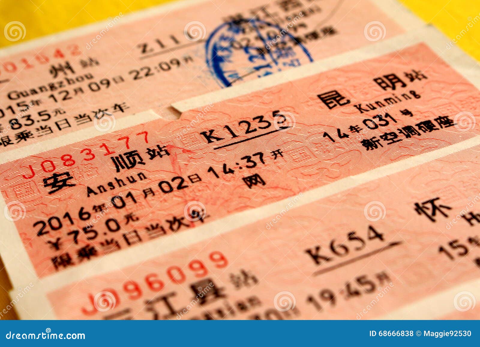 Chinese train tickets stock photo. Image of pink, china - 68666838