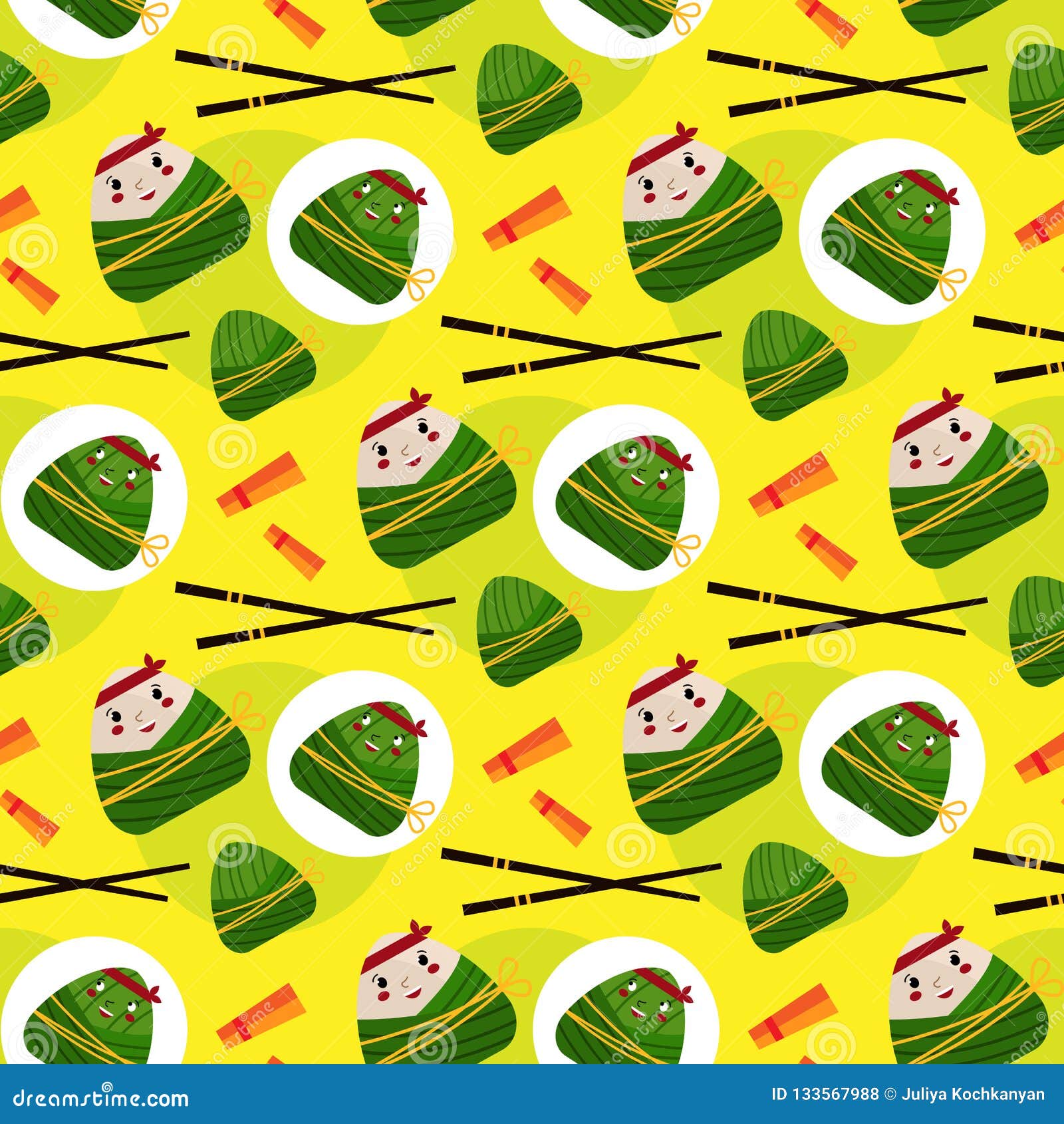 Chinese Triangle Dumpling Pattern Paper Stock Vector - Illustration of ...