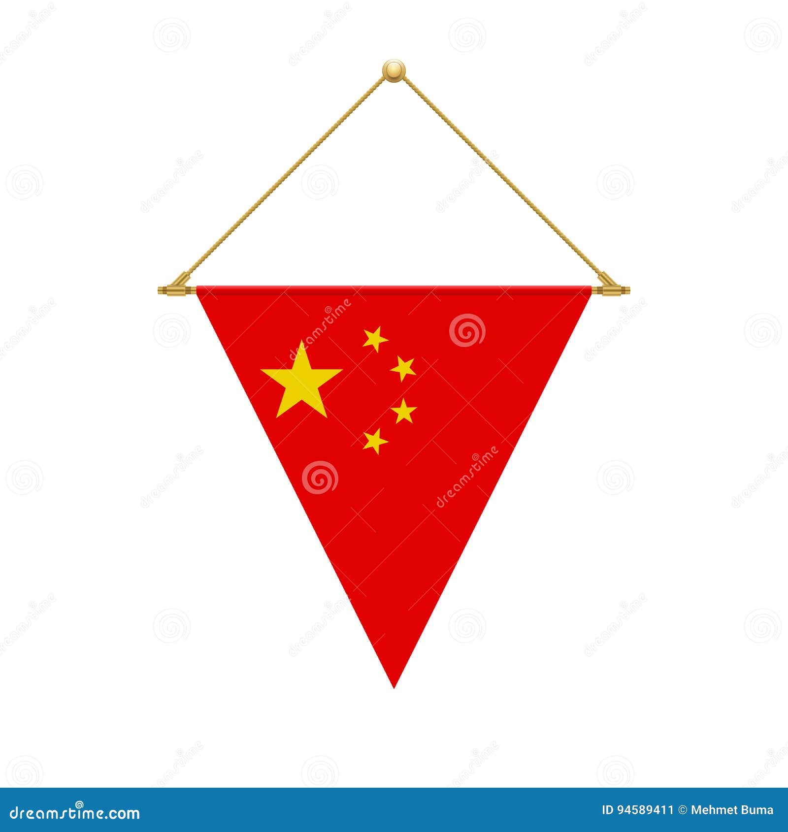 Chinese Triangle Flag Hanging, Illustration Stock Vector - Illustration ...