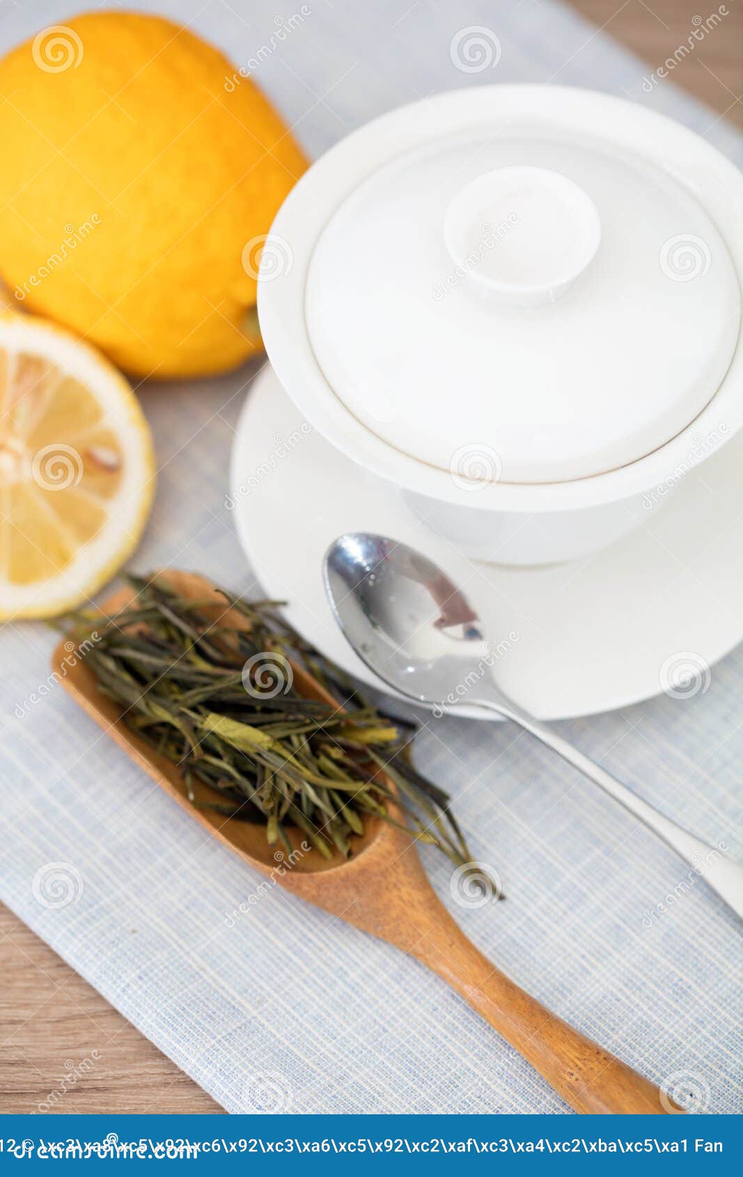 Chinese Tureen Green Tea and Sour Lemon Stock Photo - Image of bowls ...