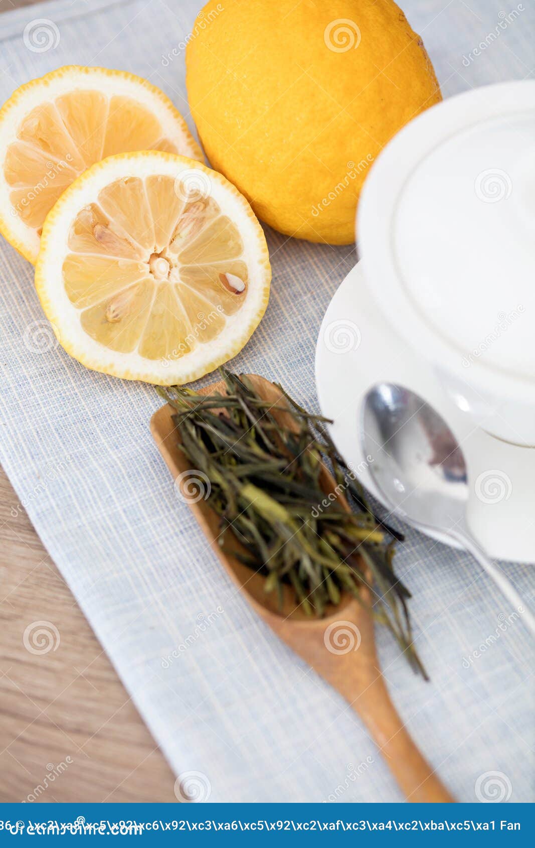 Chinese Tureen Green Tea and Sour Lemon Stock Photo - Image of looking ...