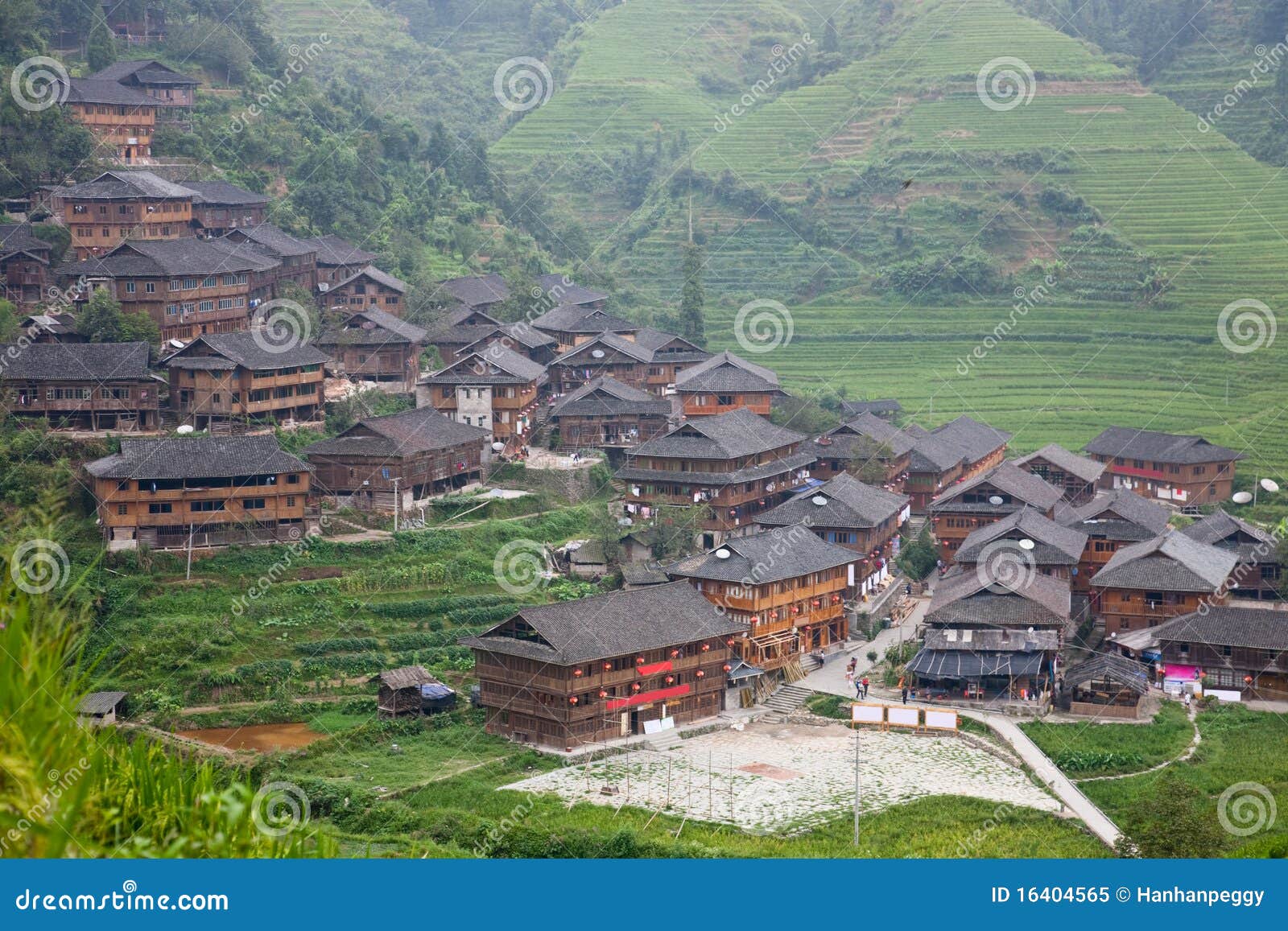 Chinese Village stock image. Image of paddy, longsheng - 16404565