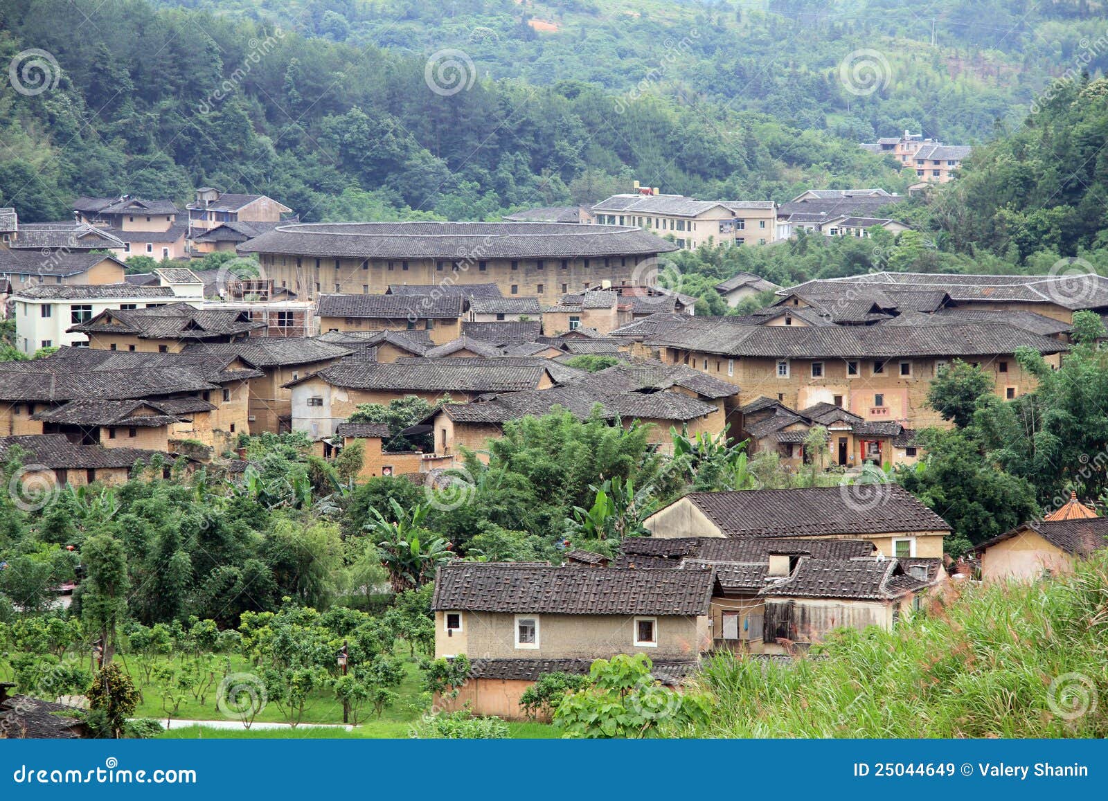 Chinese village stock image. Image of leaves, castle - 25044649
