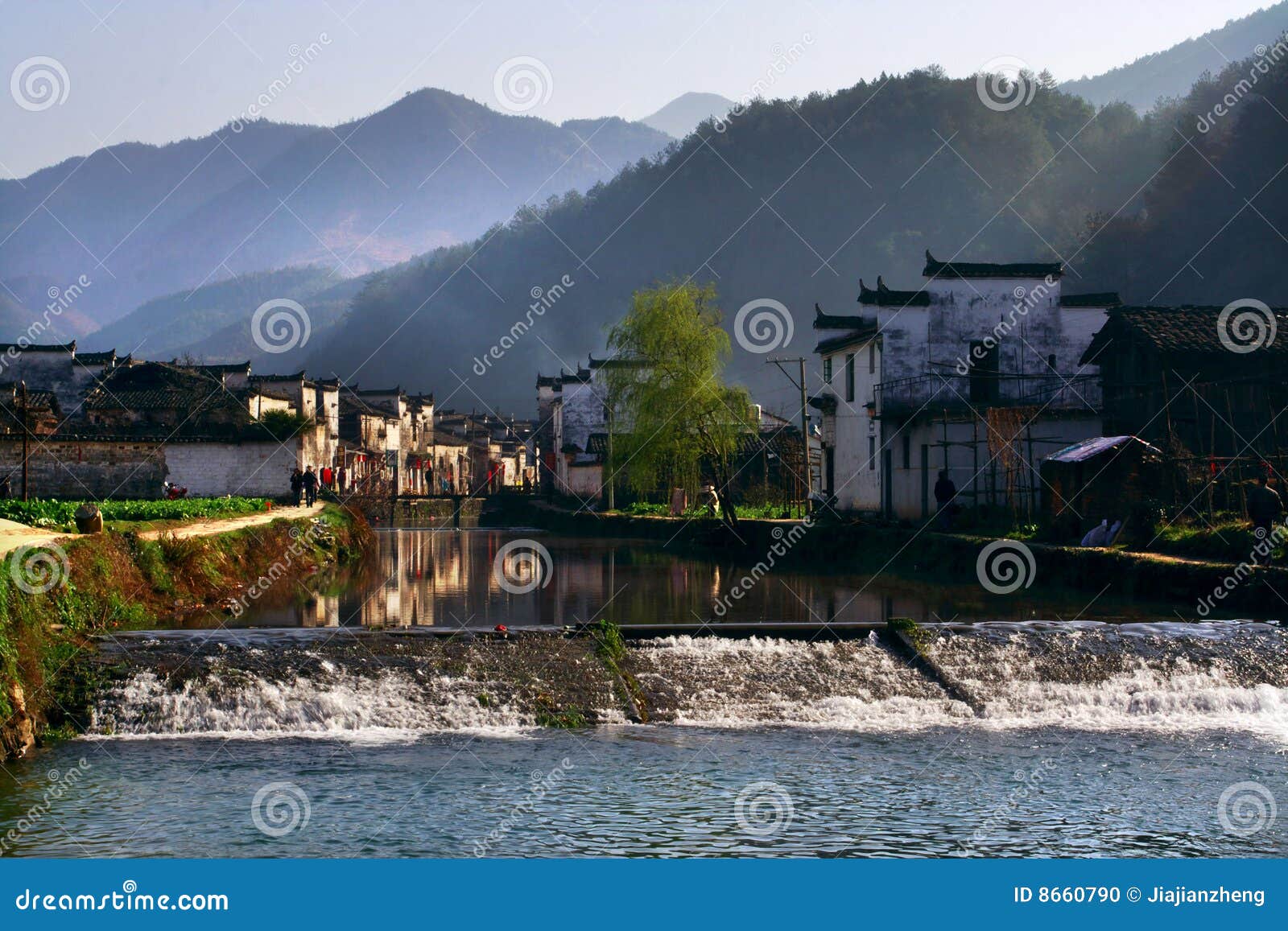 Chinese village stock photo. Image of nature, mist, beautiful - 8660790