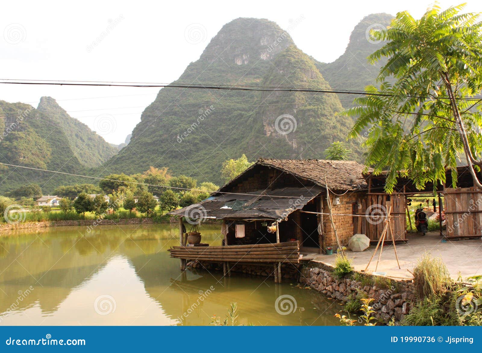 Chinese village scenery stock photo. Image of east, dwelling - 19990736