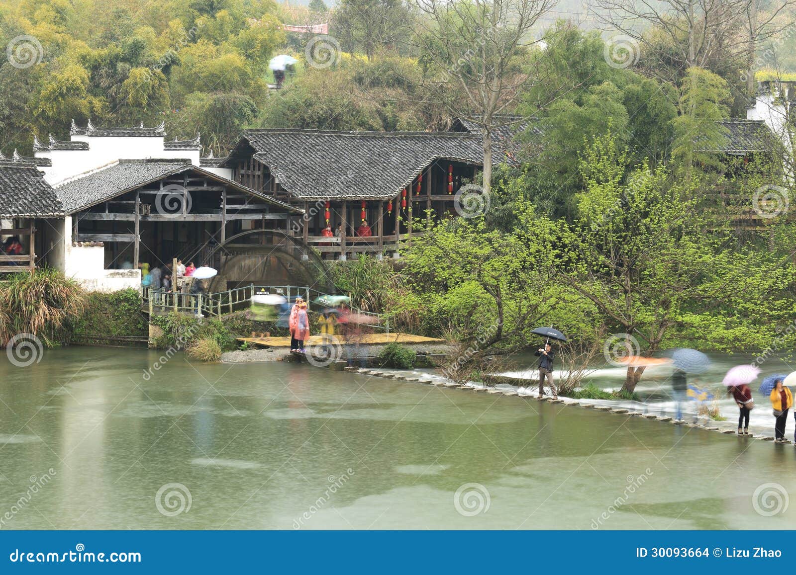 Chinese village in spring stock photo. Image of grow - 30093664