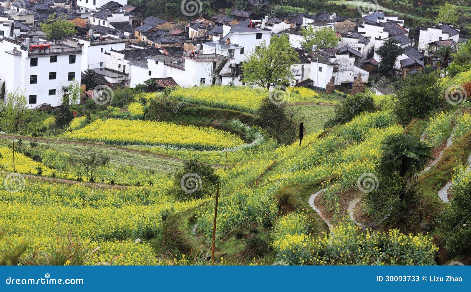 Chinese village in spring stock image. Image of peace - 30093733
