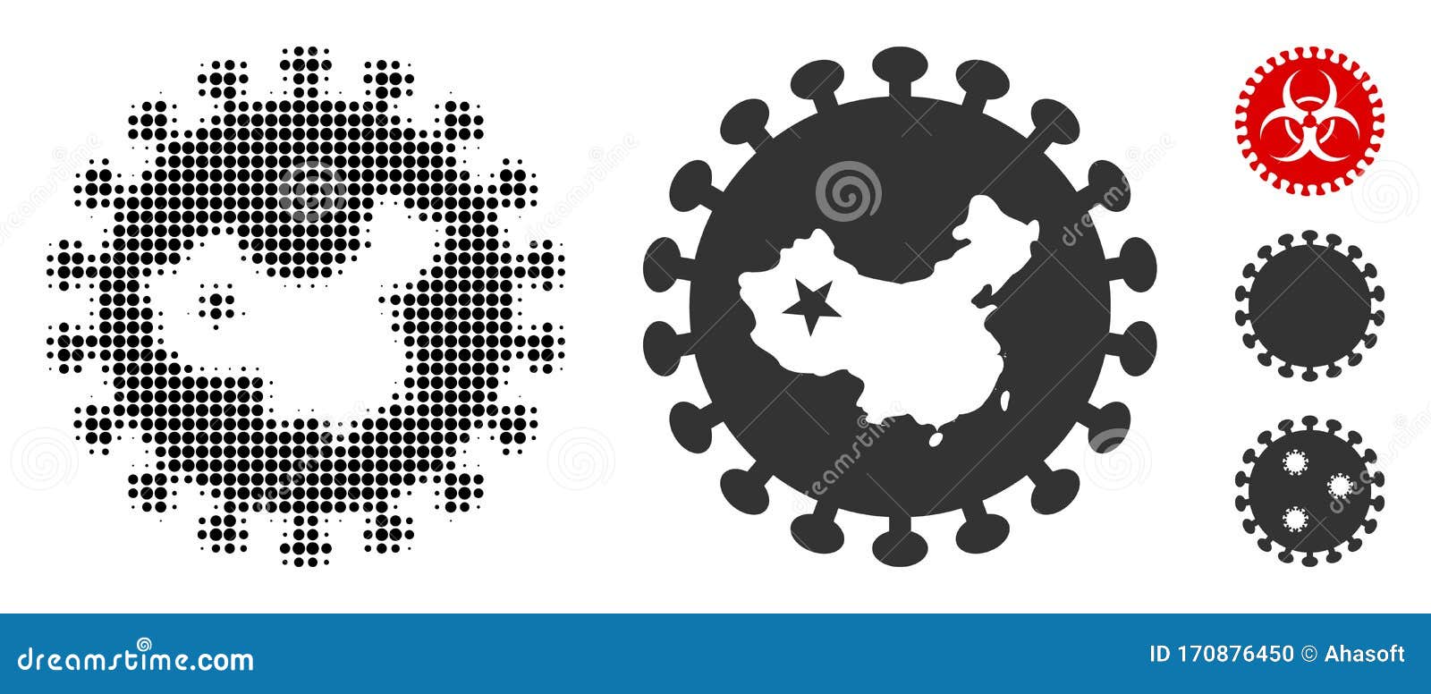 Chinese Virus Halftone and Solid Icon Stock Vector - Illustration of ...
