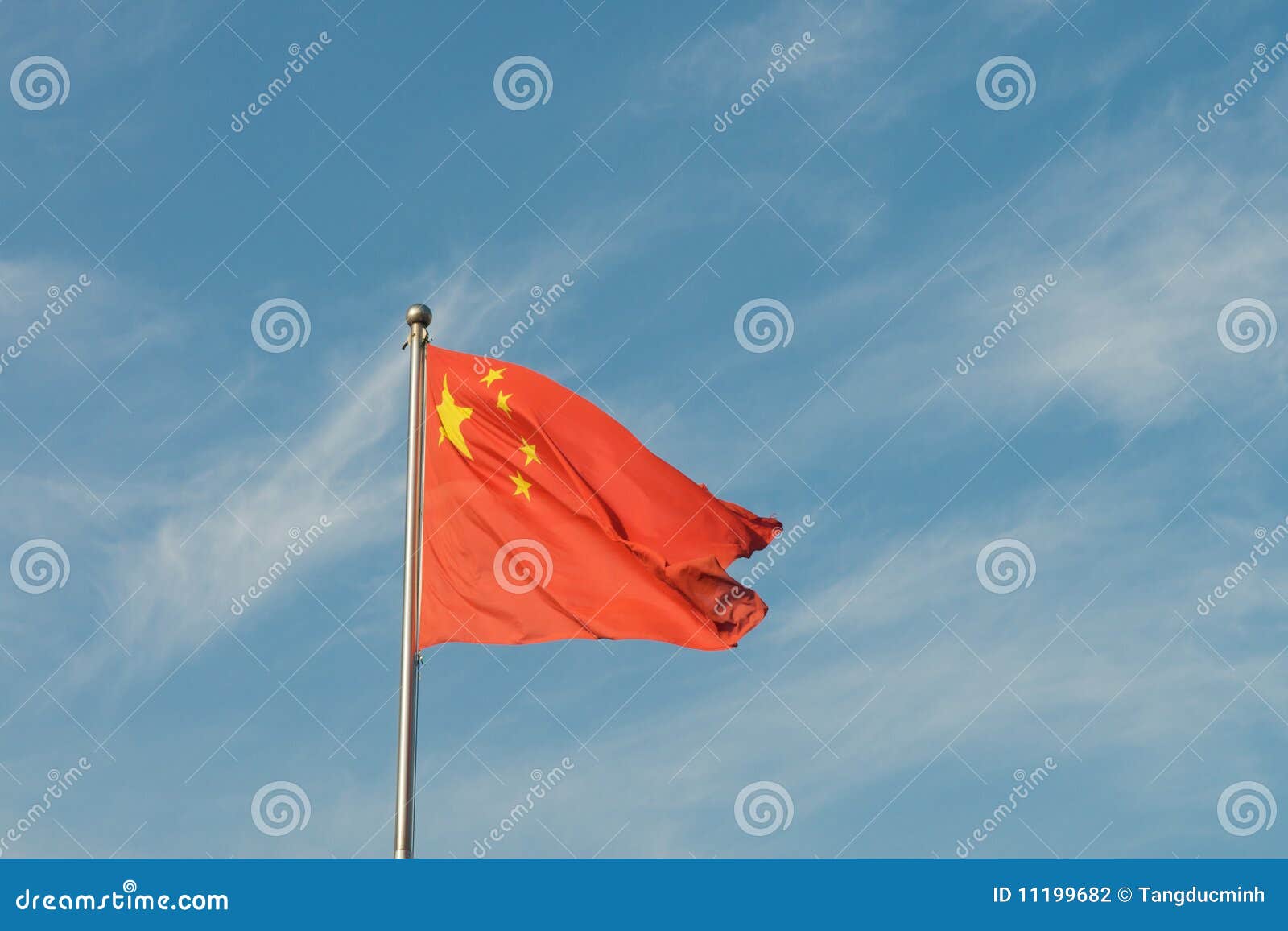 Chinese Vlag stock foto. Image of opwinding, wind, vliegen - 11199682