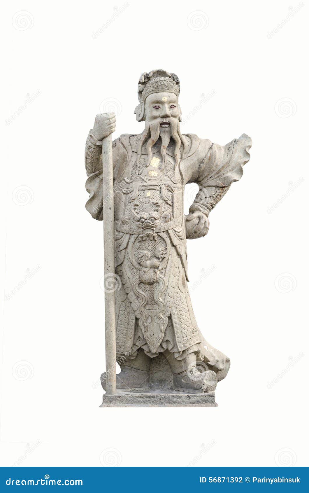 Chinese Warrior Stone Statue Stock Photo - Image of asian, culture ...